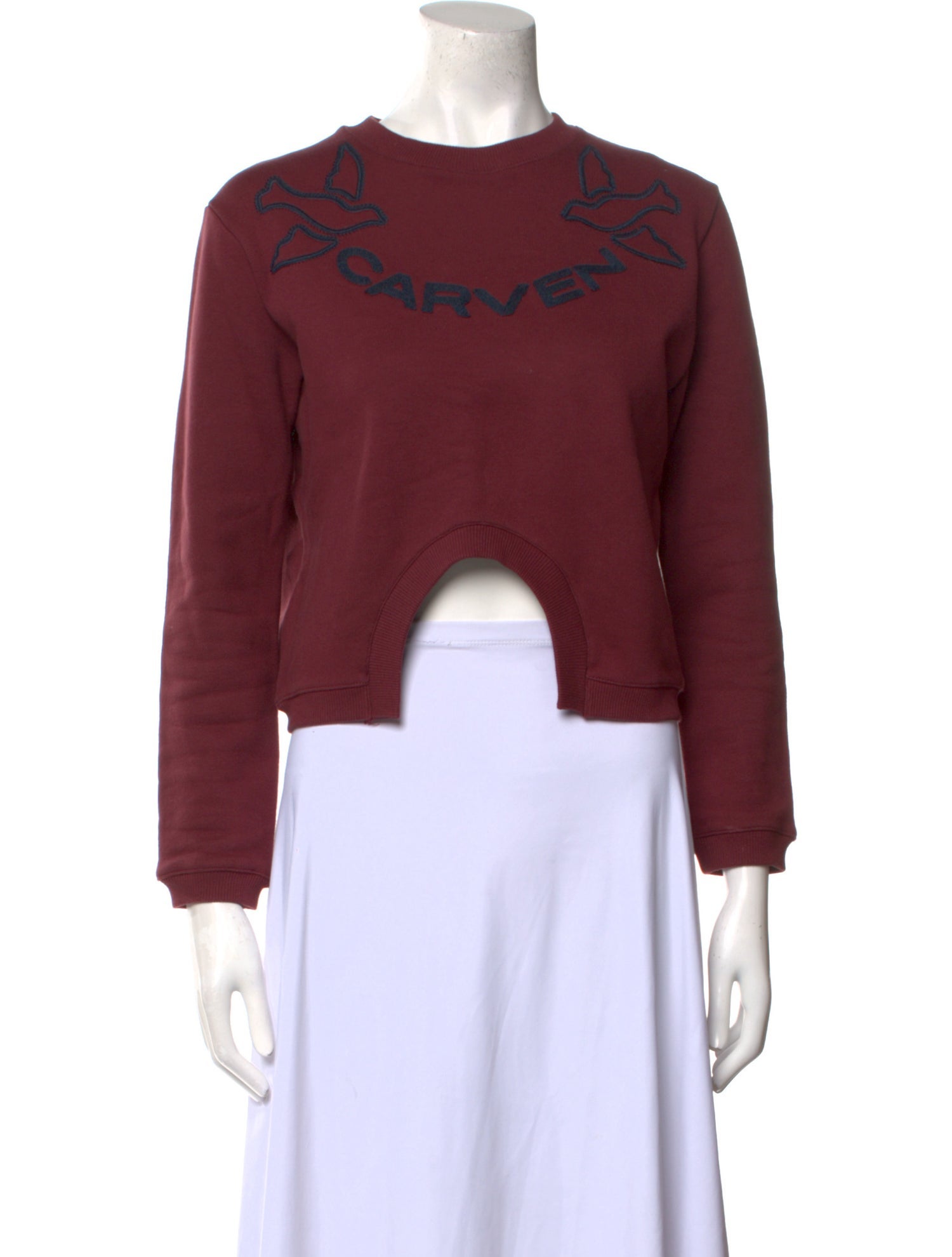 Carven Graphic Print Crew Neck Crop Top - Purple Tops, Clothing ...