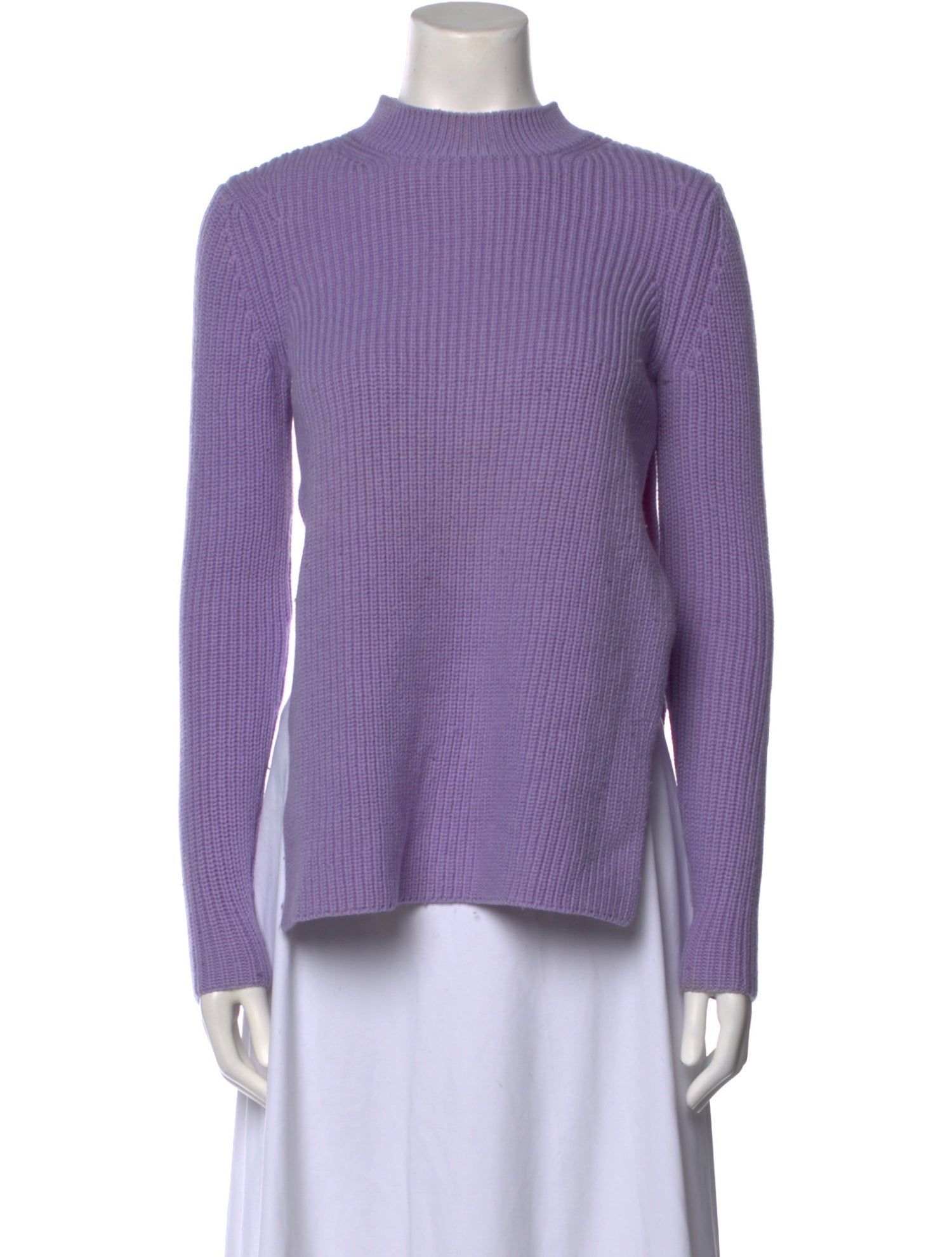 Carven Wool Mock Neck Sweater - Purple Knitwear, Clothing - CAV50160 ...
