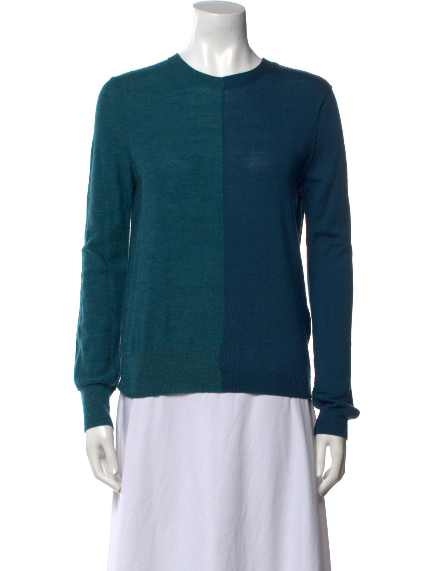 Carven Merino Wool Crew Neck Sweater - Blue Knitwear, Clothing ...