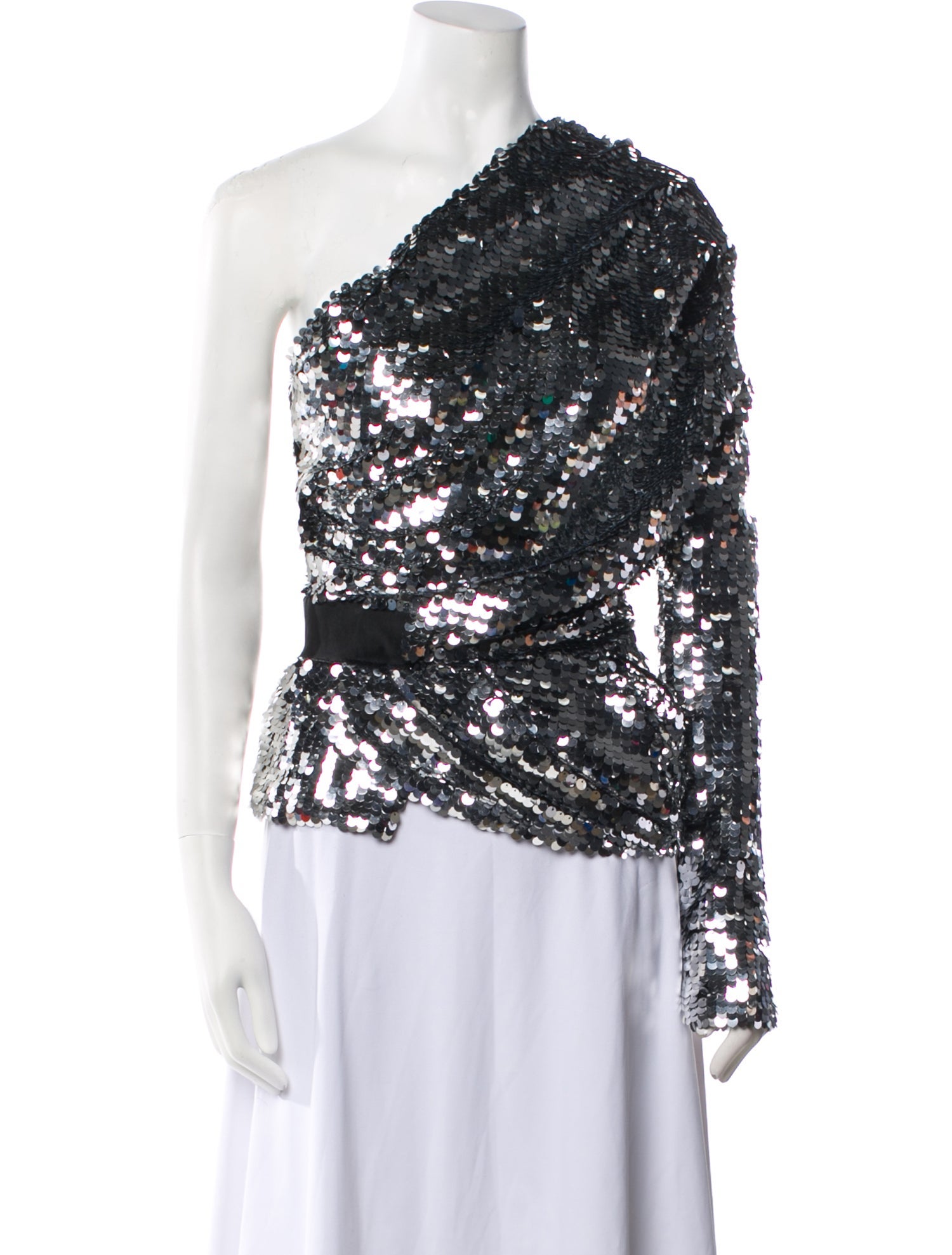 Carven Patterned One-Shoulder Top - Metallic Tops, Clothing - CAV51278 ...