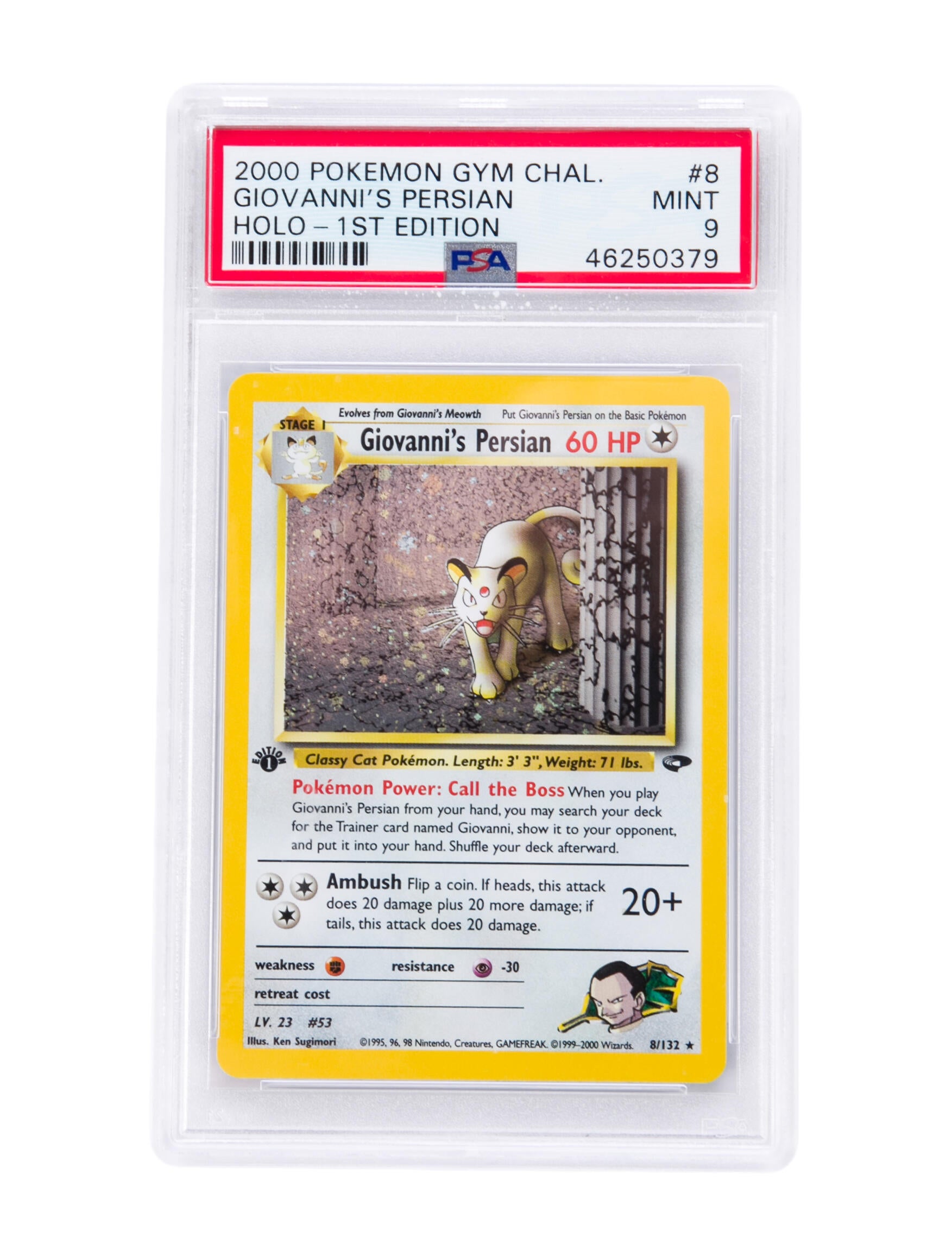Trading Cards 2000 Pokemon Gym Challenge Giovanni's Persian Holo 1st ...