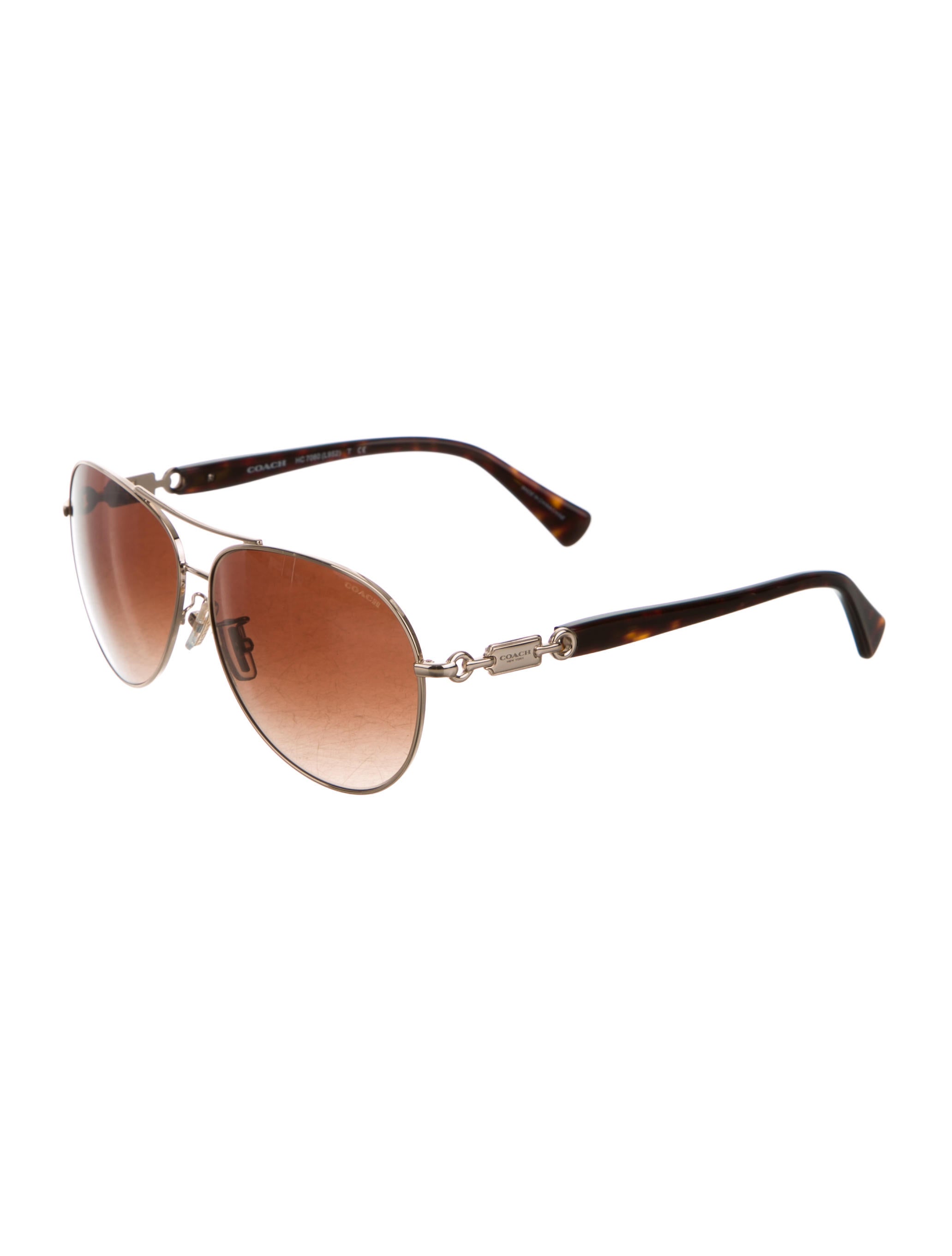 Coach Aviator Gradient Lens Sunglasses - Gold Sunglasses, Accessories ...