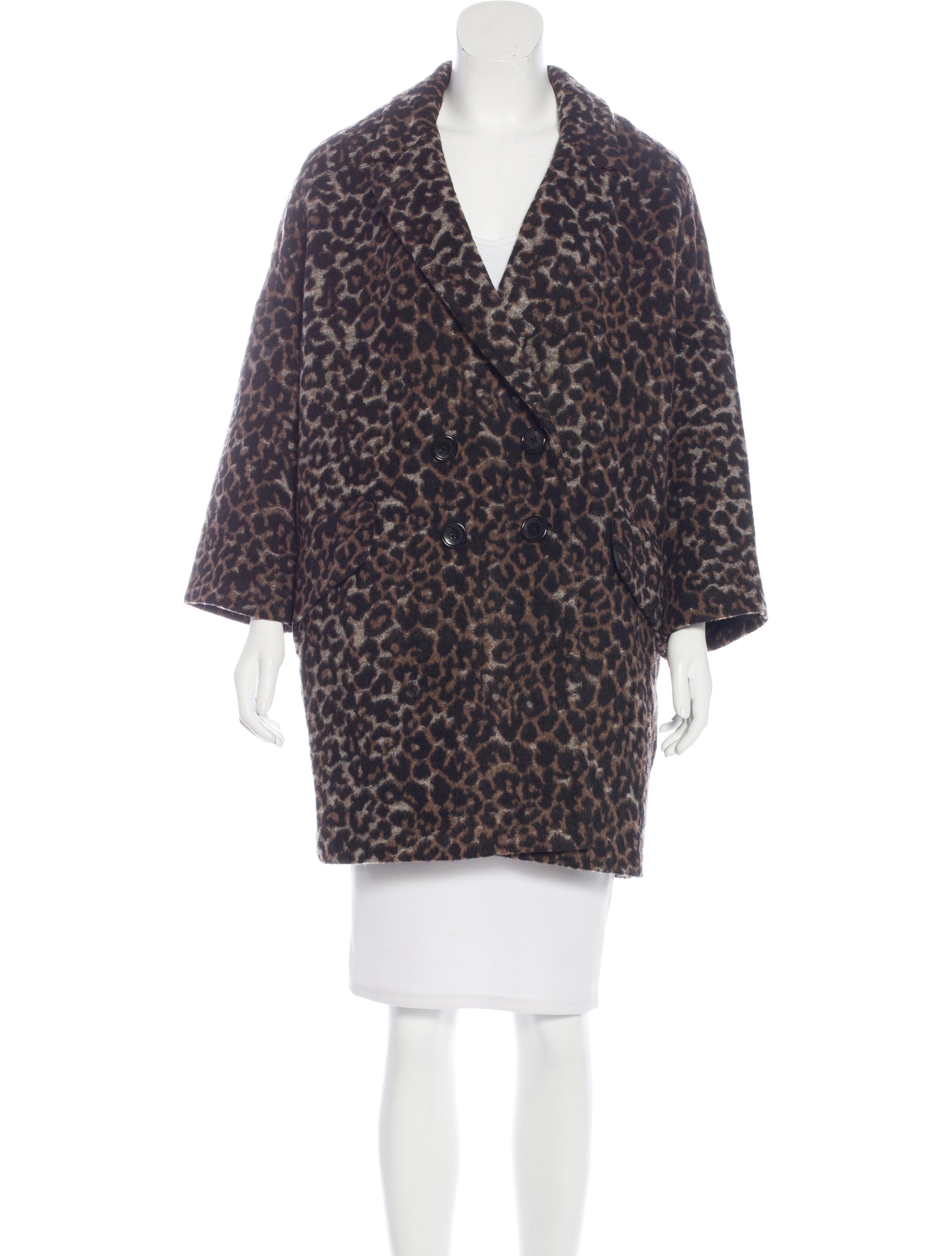 Coach Double-Breasted Leopard Print Coat w/ Tags - Brown Coats ...