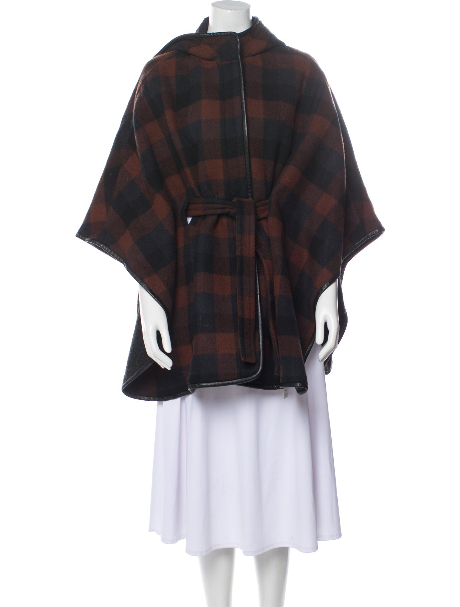 Coach Plaid Print Cape - Brown Jackets, Clothing - CCH43774 | The RealReal