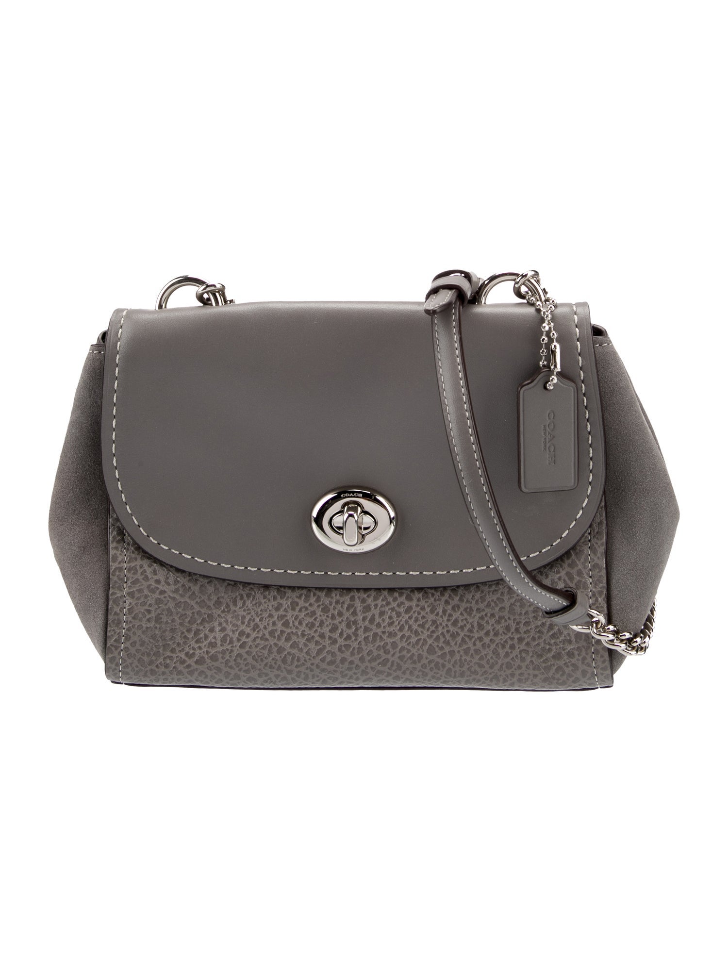 Coach Leather Chain-Link Bag - Grey Crossbody Bags, Handbags - CCH48433 ...