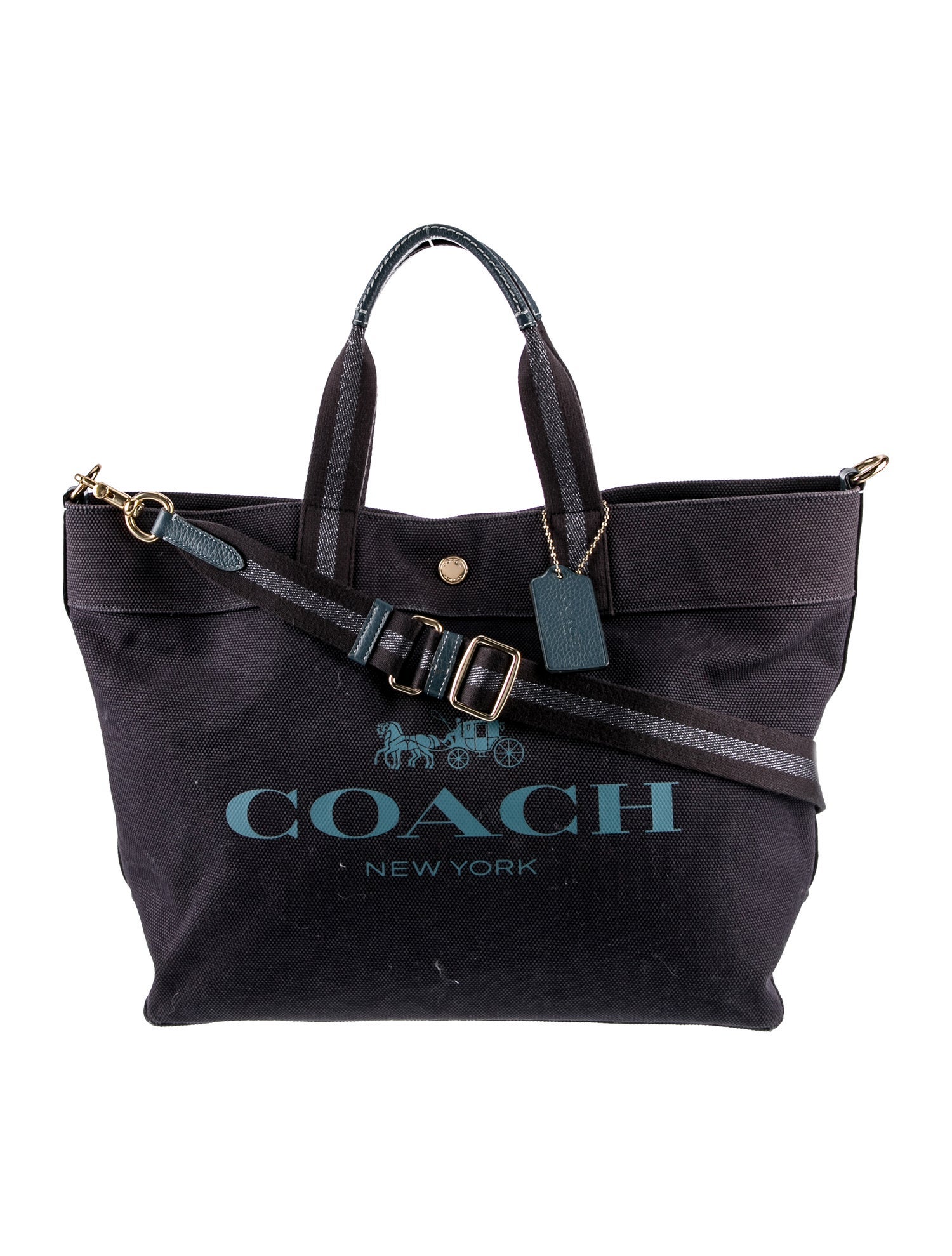 Coach Canvas Patterned Bag - Blue Totes, Handbags - CCH48669 | The RealReal