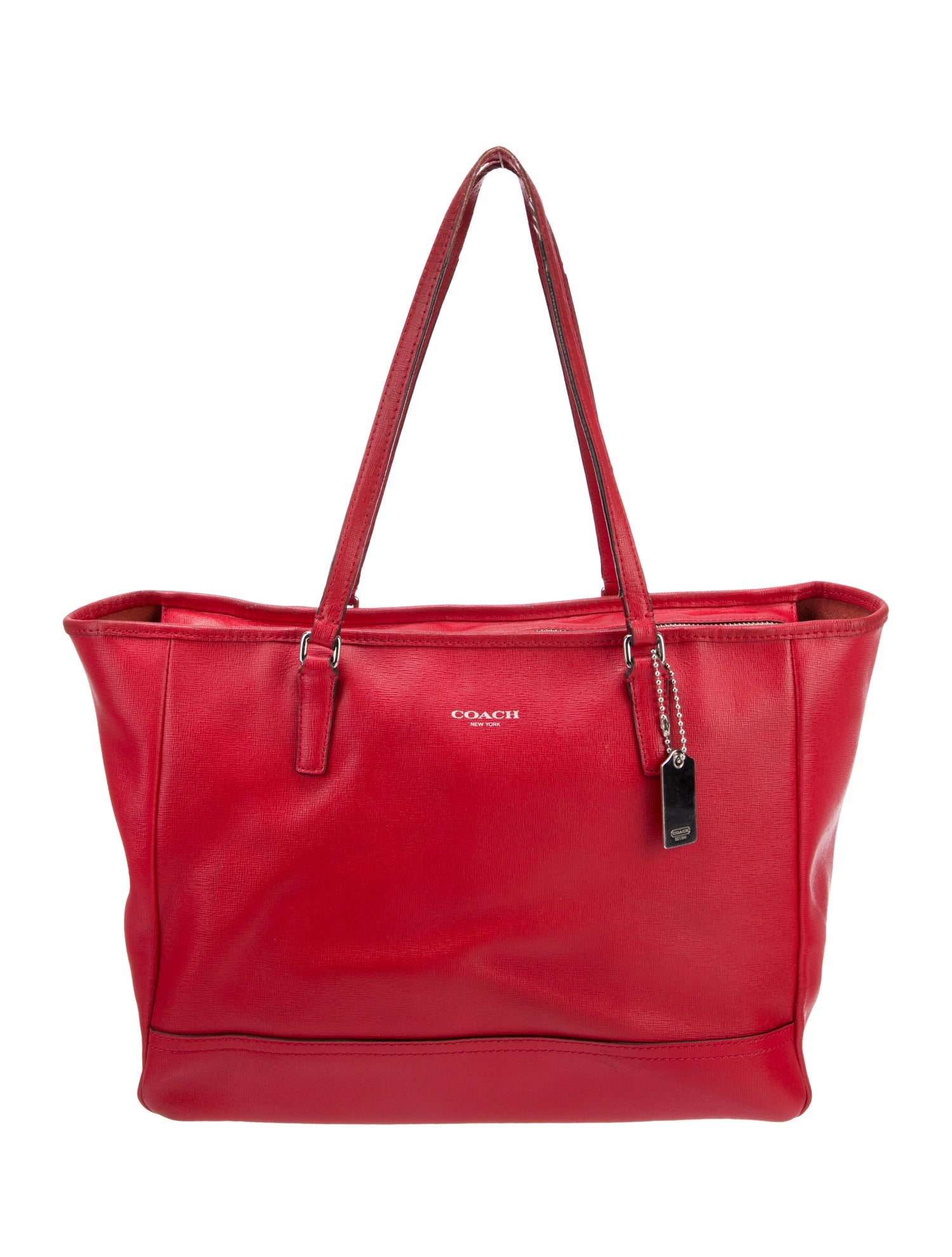 Coach Saffiano Leather Tote Bag - Red Totes, Handbags - CCH49342 | The ...