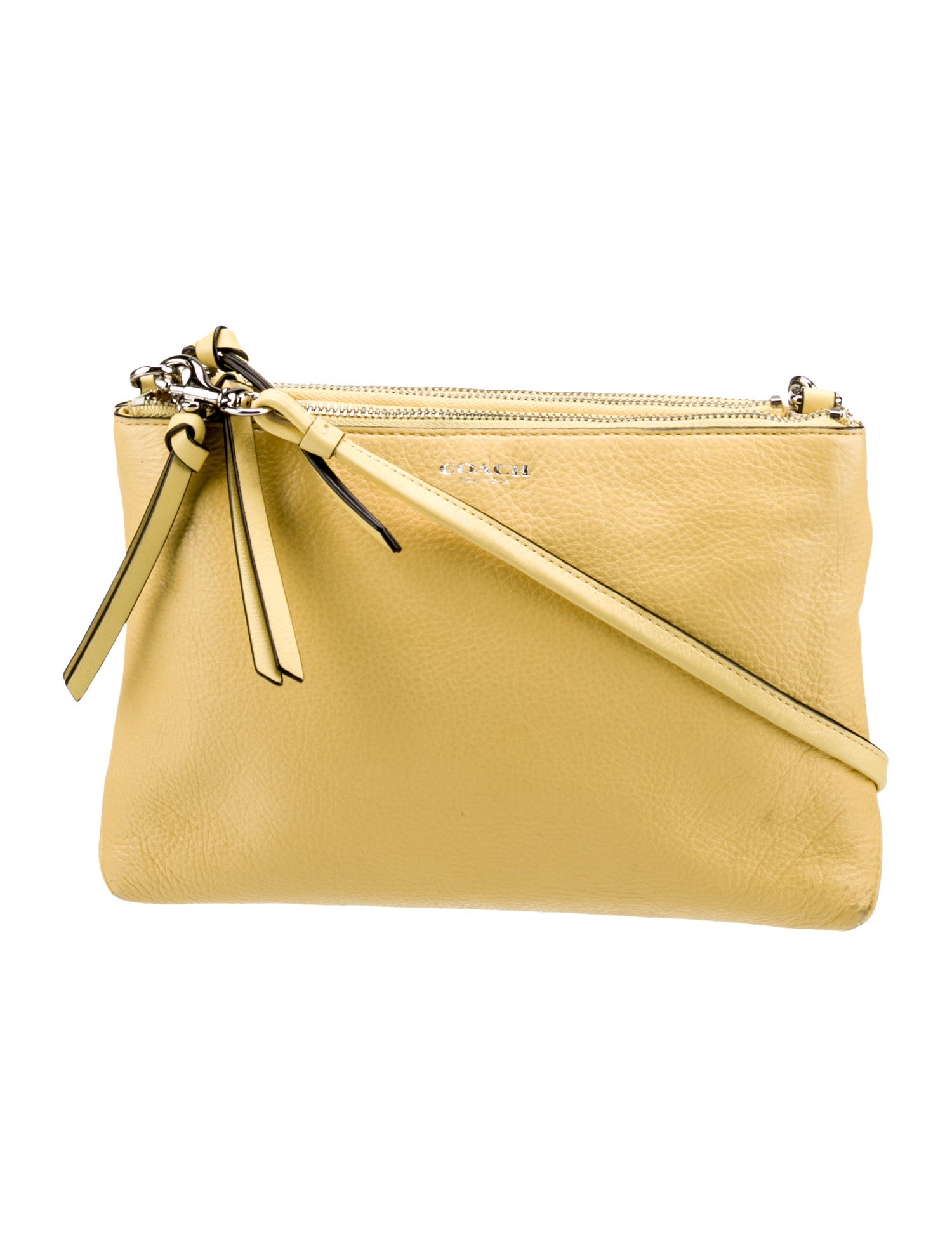 Coach Leather Crossbody Bag - Yellow Crossbody Bags, Handbags ...