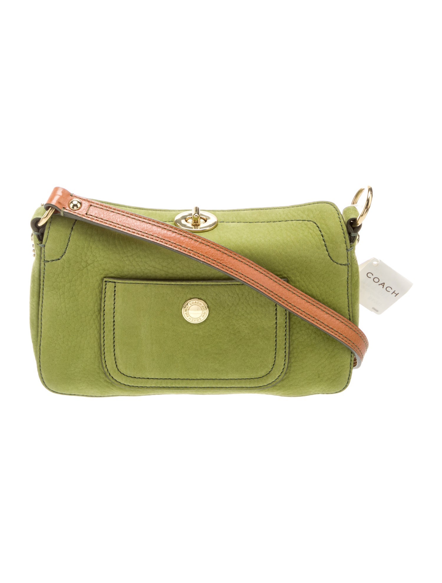 Coach Suede Two-Toned Bag w/Tags - Green Shoulder Bags, Handbags ...