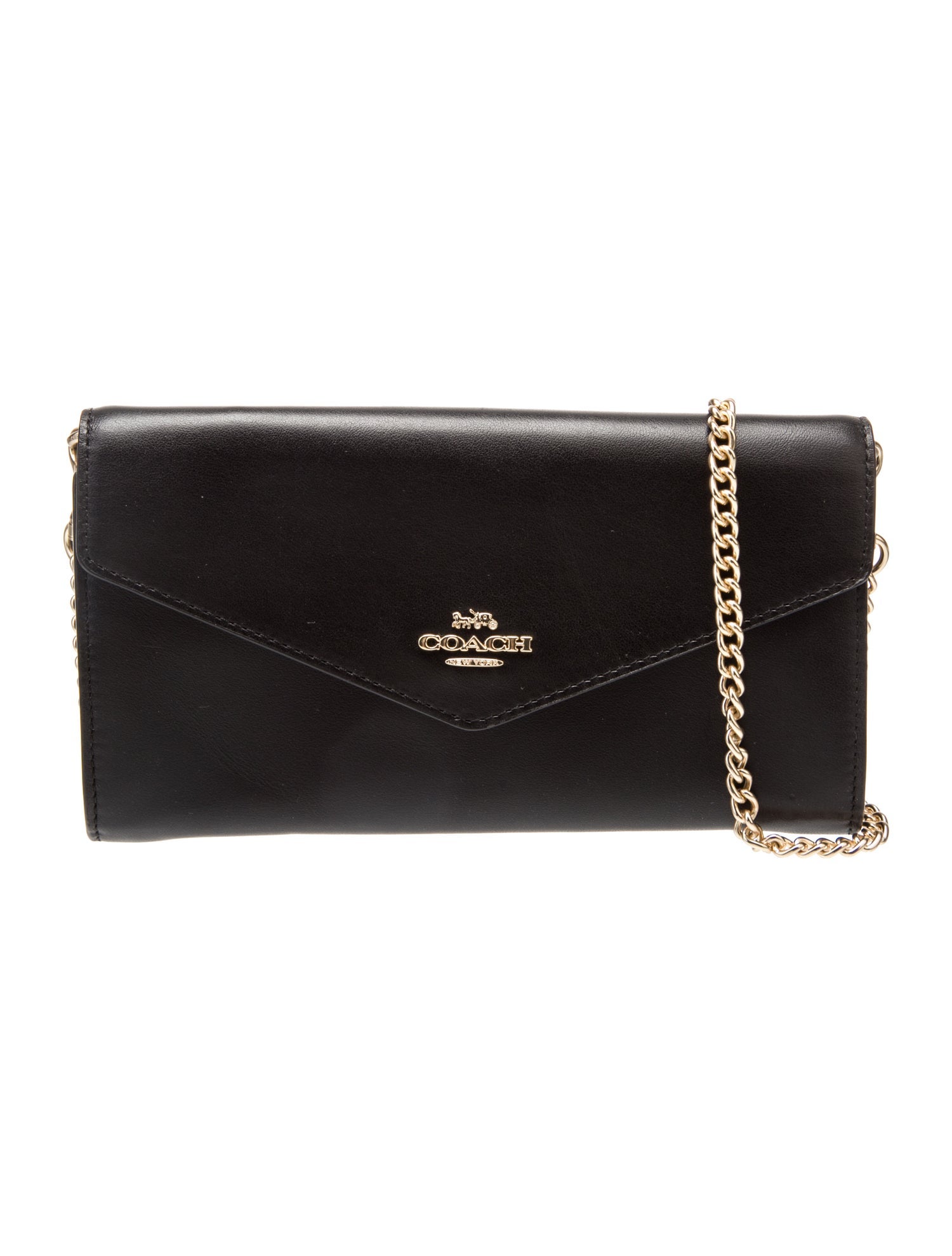 Coach Chain-Link Leather Crossbody Bag - Black Crossbody Bags, Handbags ...