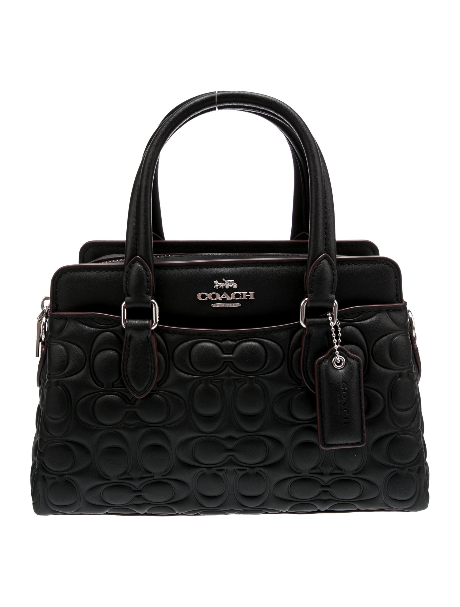Coach Embossed Leather Handle Bag w/Tags - Black Handle Bags, Handbags ...
