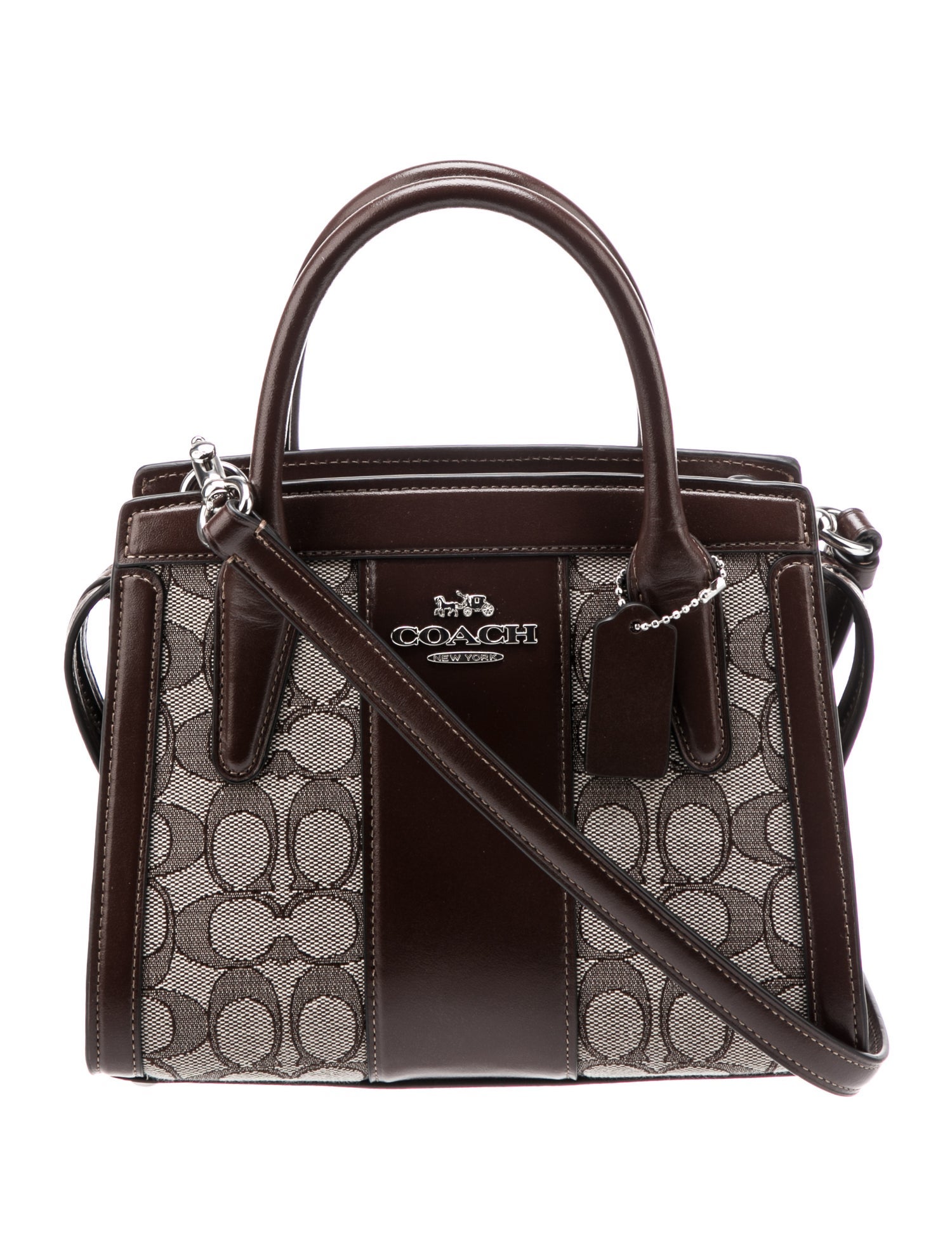 Coach Leather Trimmed Handle Bag - Brown Handle Bags, Handbags ...