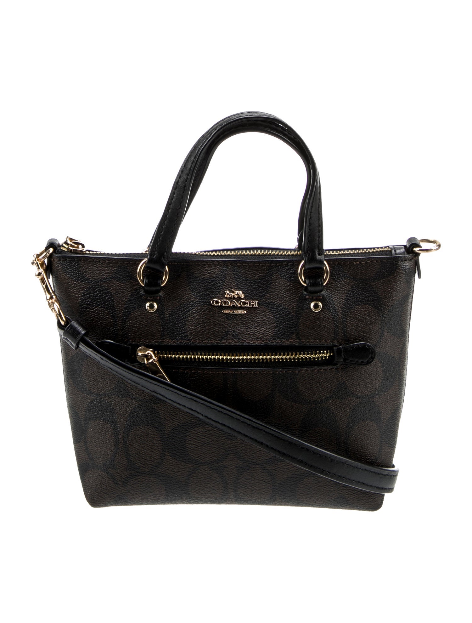 Coach Logo Monogram Crossbody Bag - Brown Handle Bags, Handbags ...