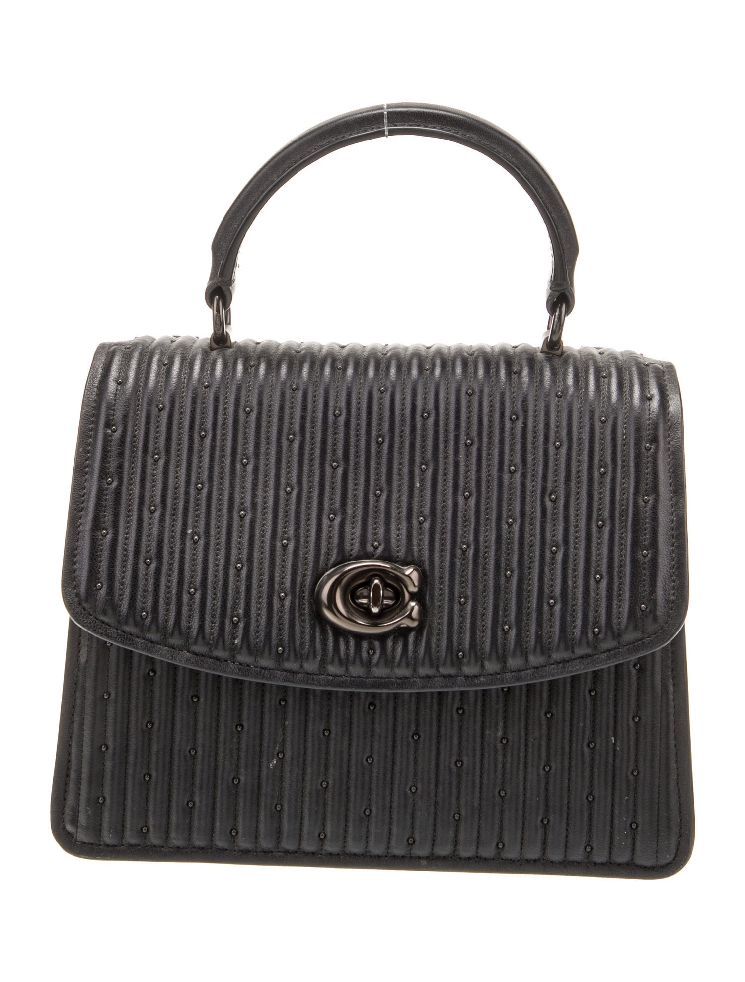 Coach Leather Top Handle Bag - Black Handle Bags, Handbags - CCH52802 ...