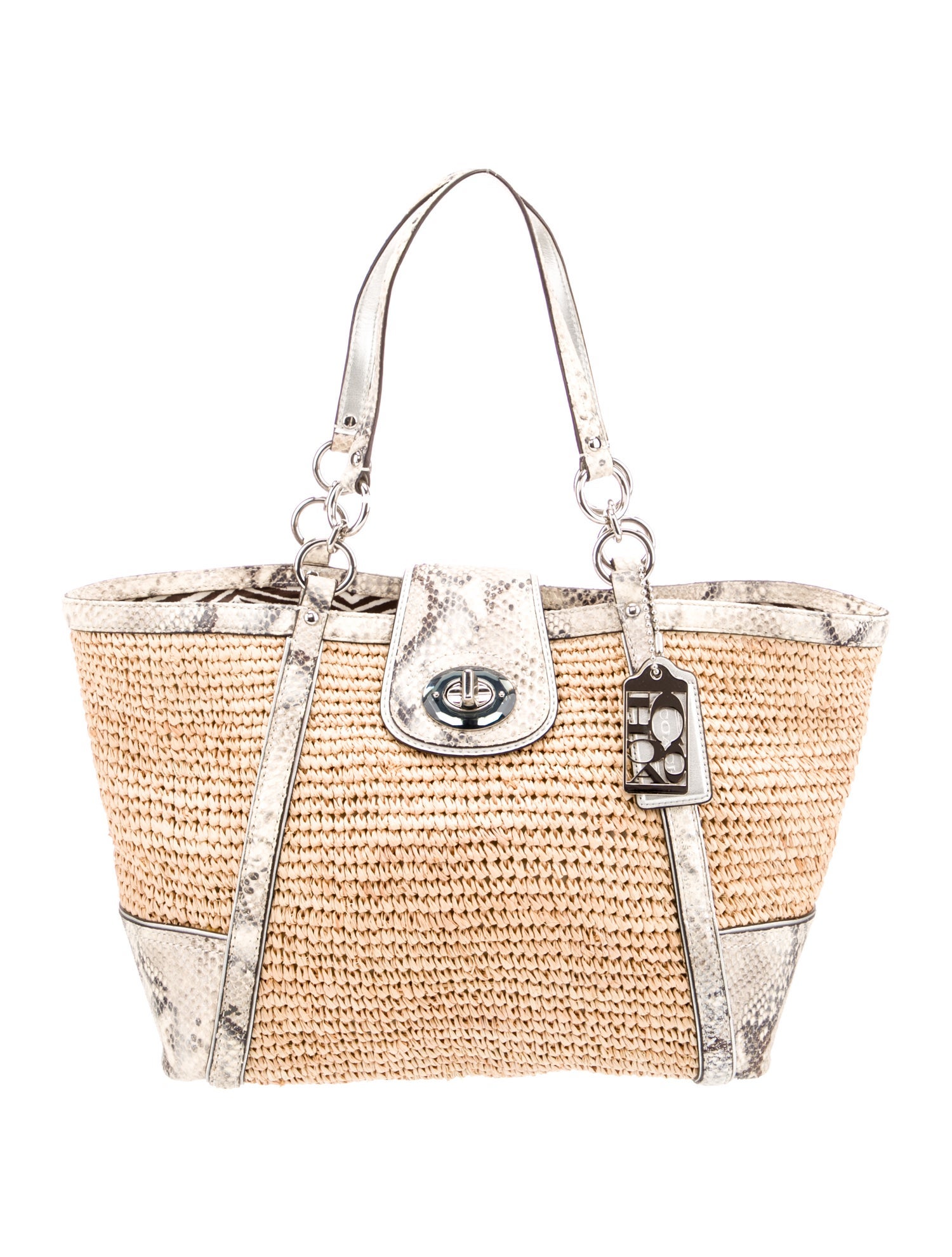 Coach Raffia Bucket Bag - Neutrals Totes, Handbags - CCH53082 | The ...