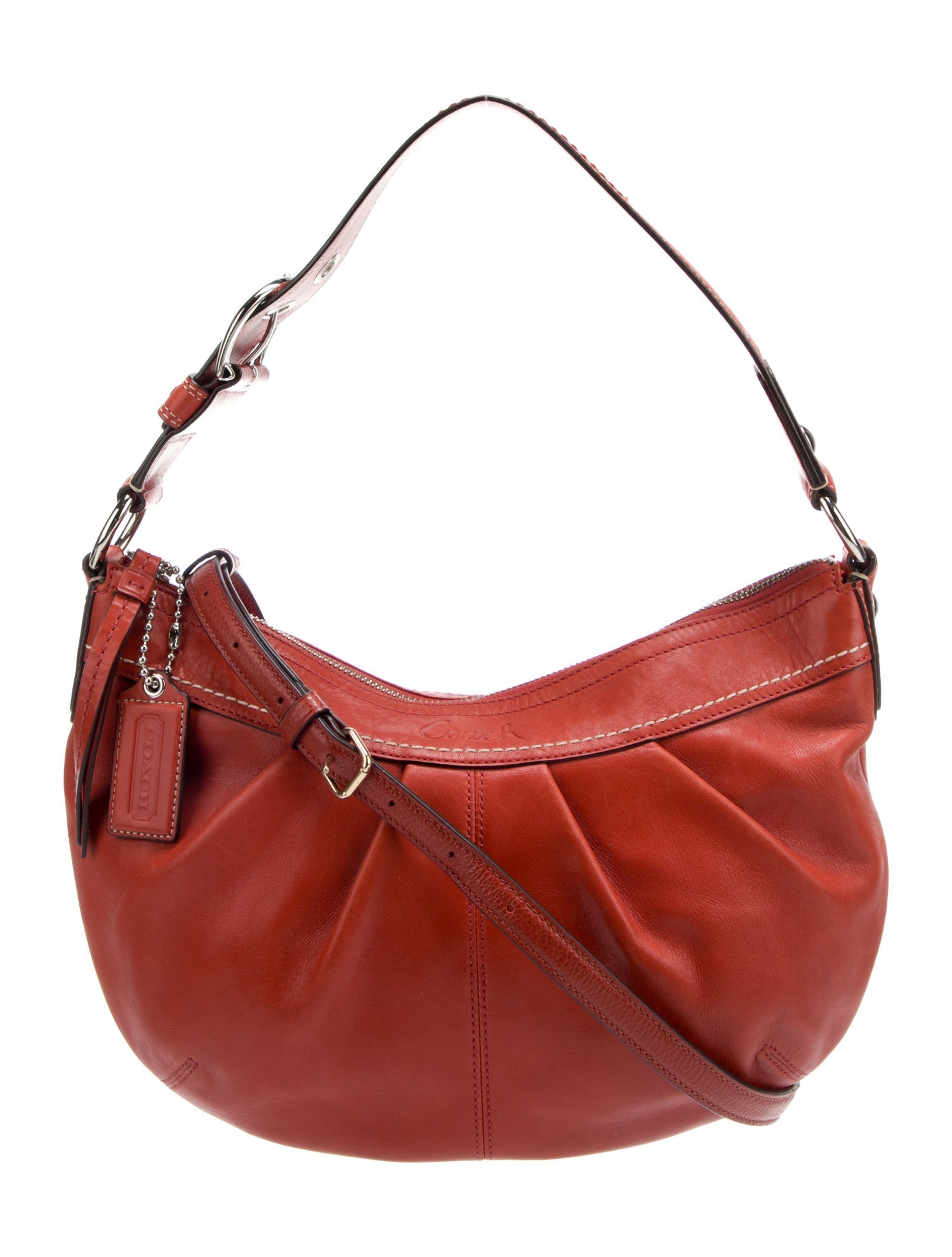 Coach Leather Shoulder Bag - Orange Shoulder Bags, Handbags - CCH53340 ...