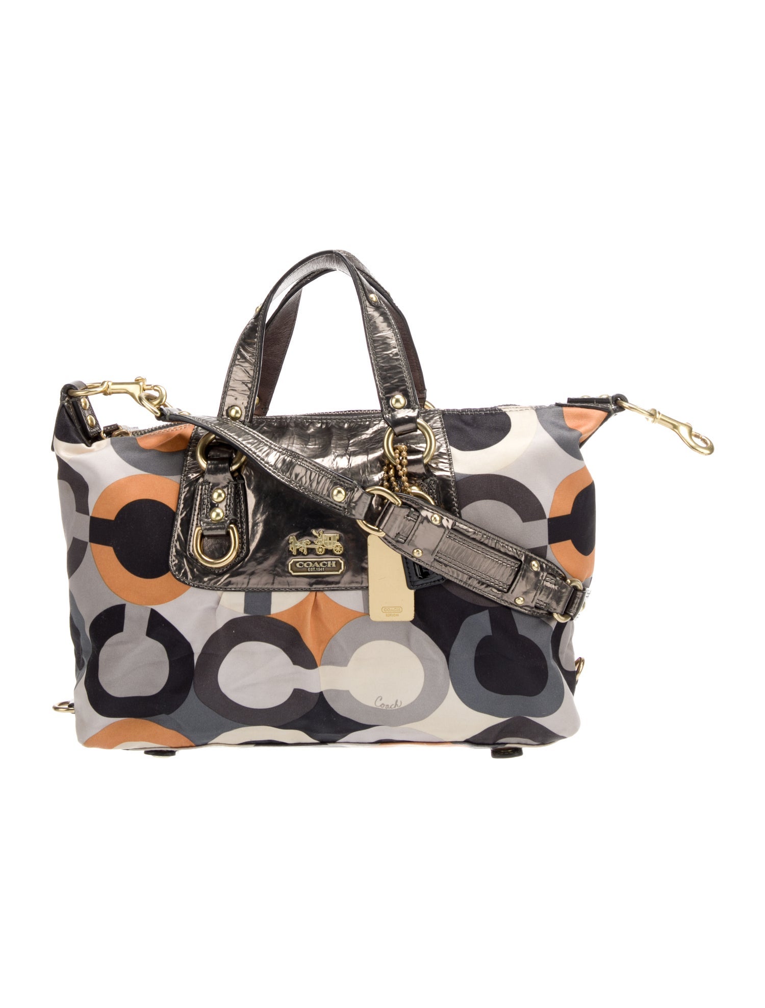 Coach Satin Top Handle Bag - Grey Handle Bags, Handbags - CCH53371 ...