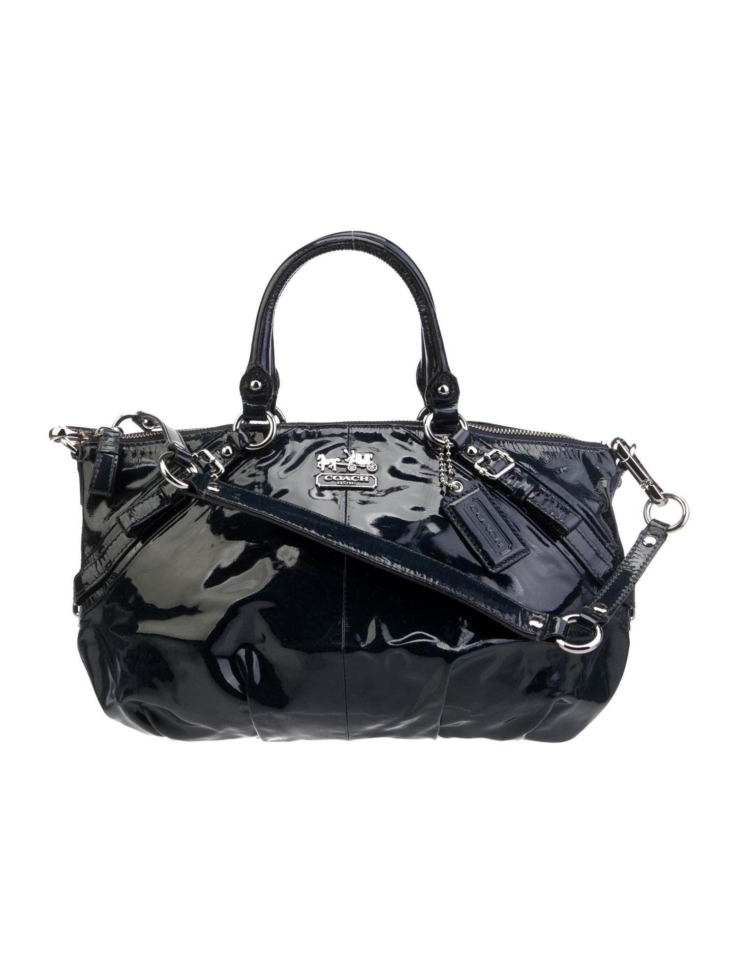 Coach Patent Leather Top Handle Bag - Black Handle Bags, Handbags ...