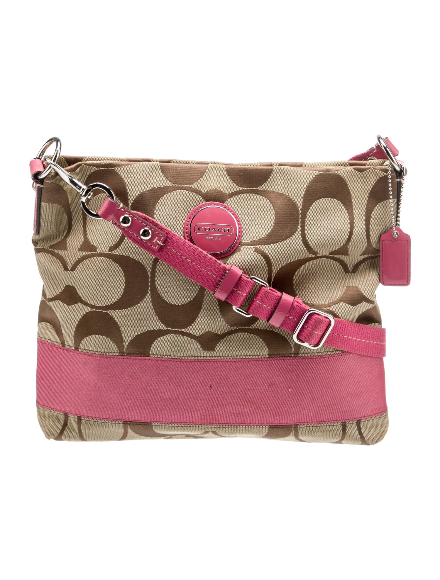 Coach Canvas Leather trim Crossbody Bag - Brown Crossbody Bags ...