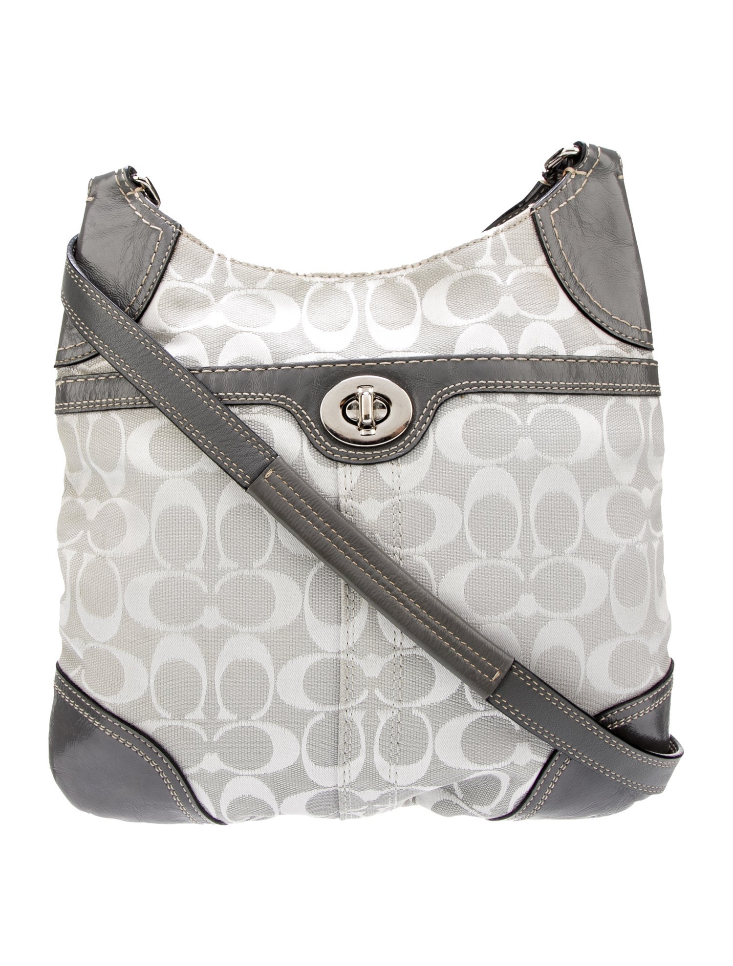 Coach Canvas Messenger Bag - Grey Crossbody Bags, Handbags - CCH54776 ...