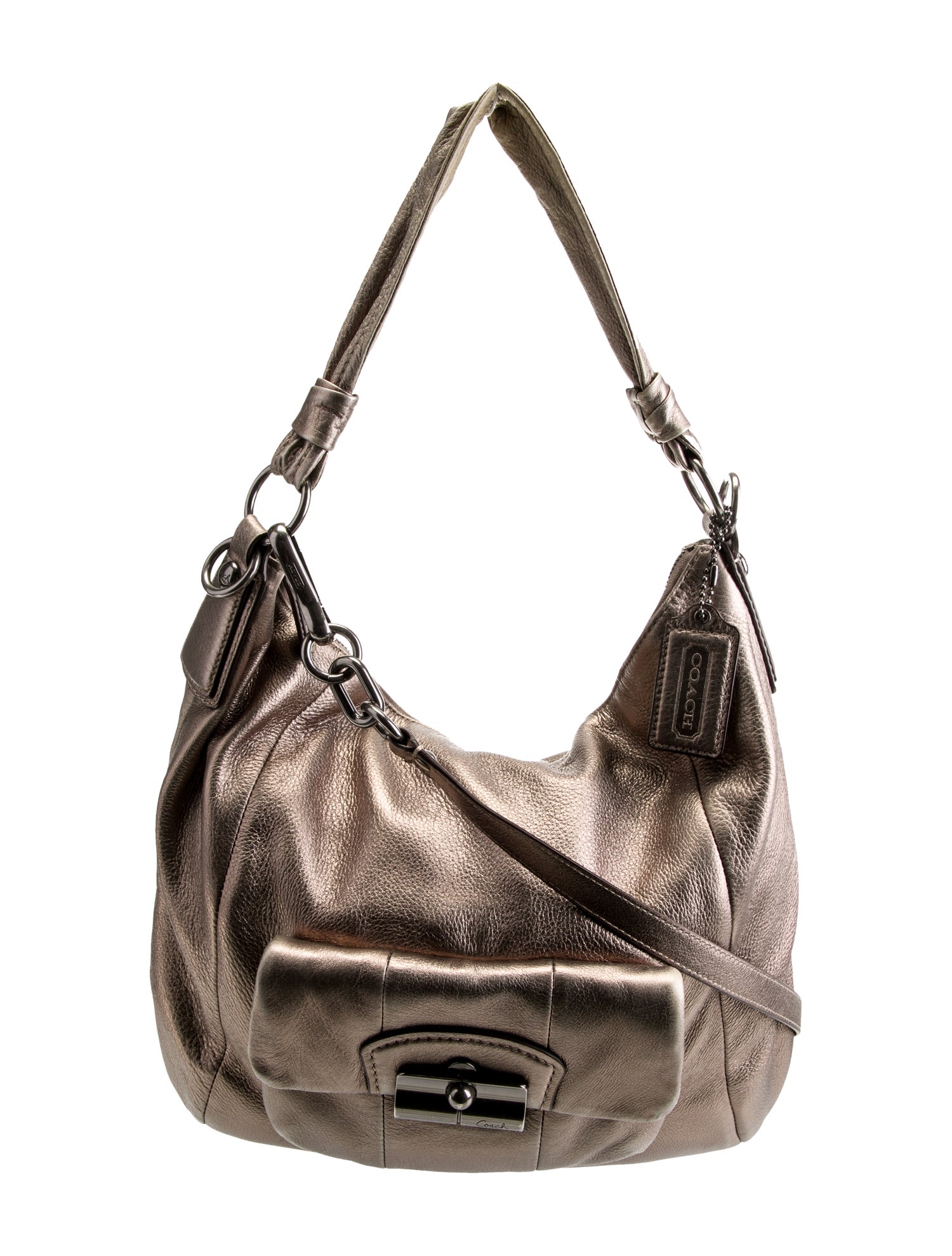 Coach Leather Shoulder Bag - Metallic Shoulder Bags, Handbags ...