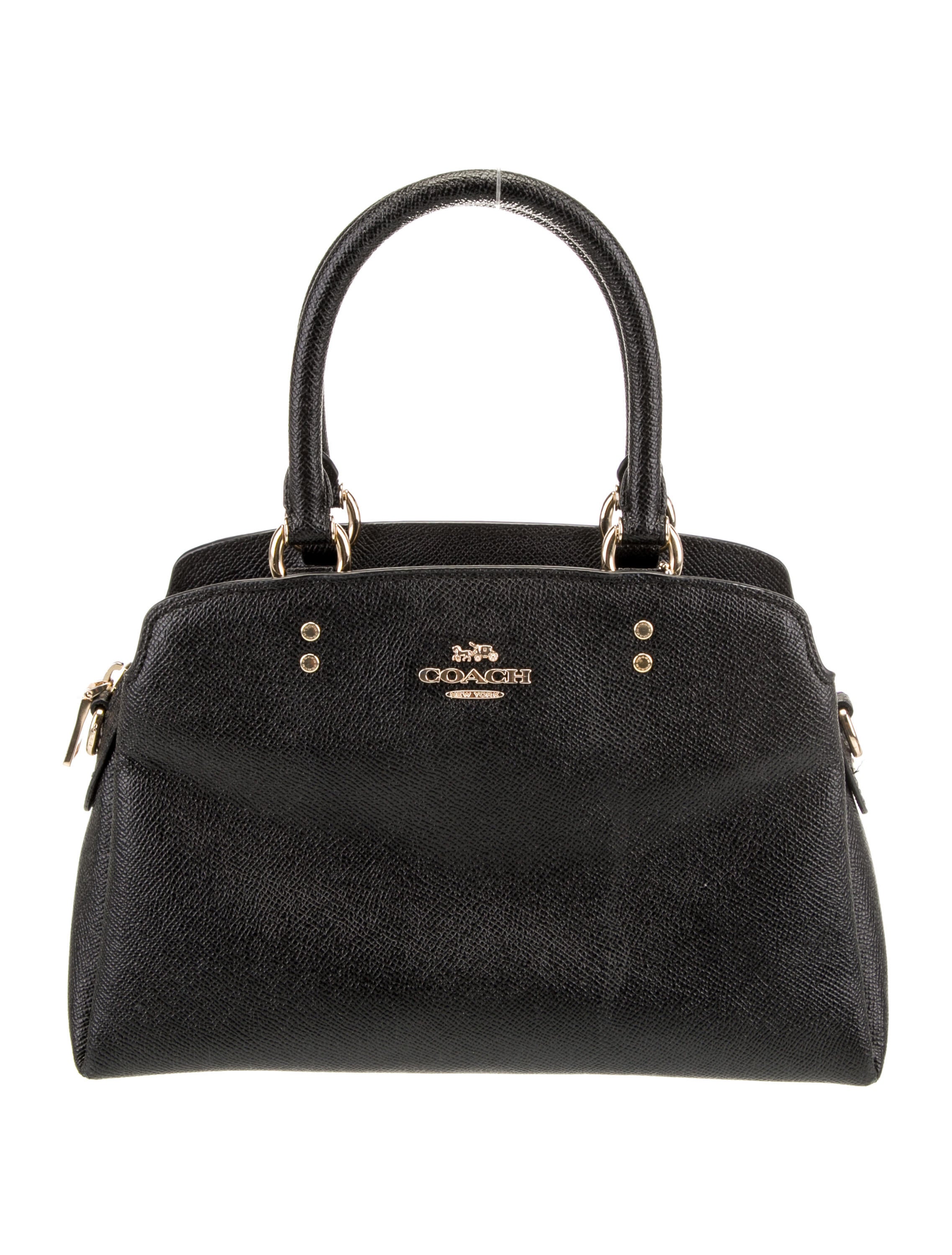 Coach Saffiano Leather Top Handle Bag - Black Handle Bags, Handbags ...