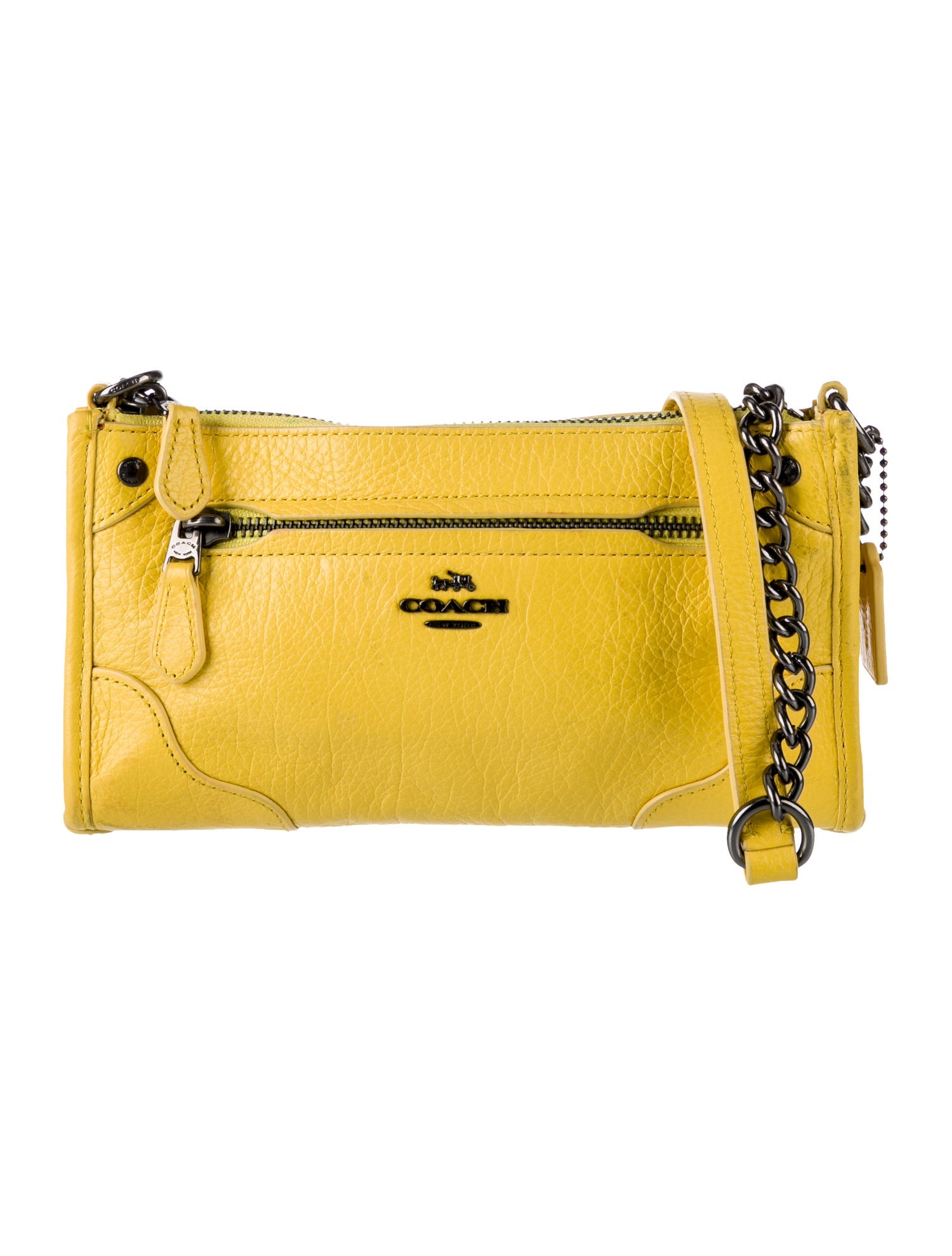Coach Leather Clutch - Yellow Crossbody Bags, Handbags - CCH57724 | The ...