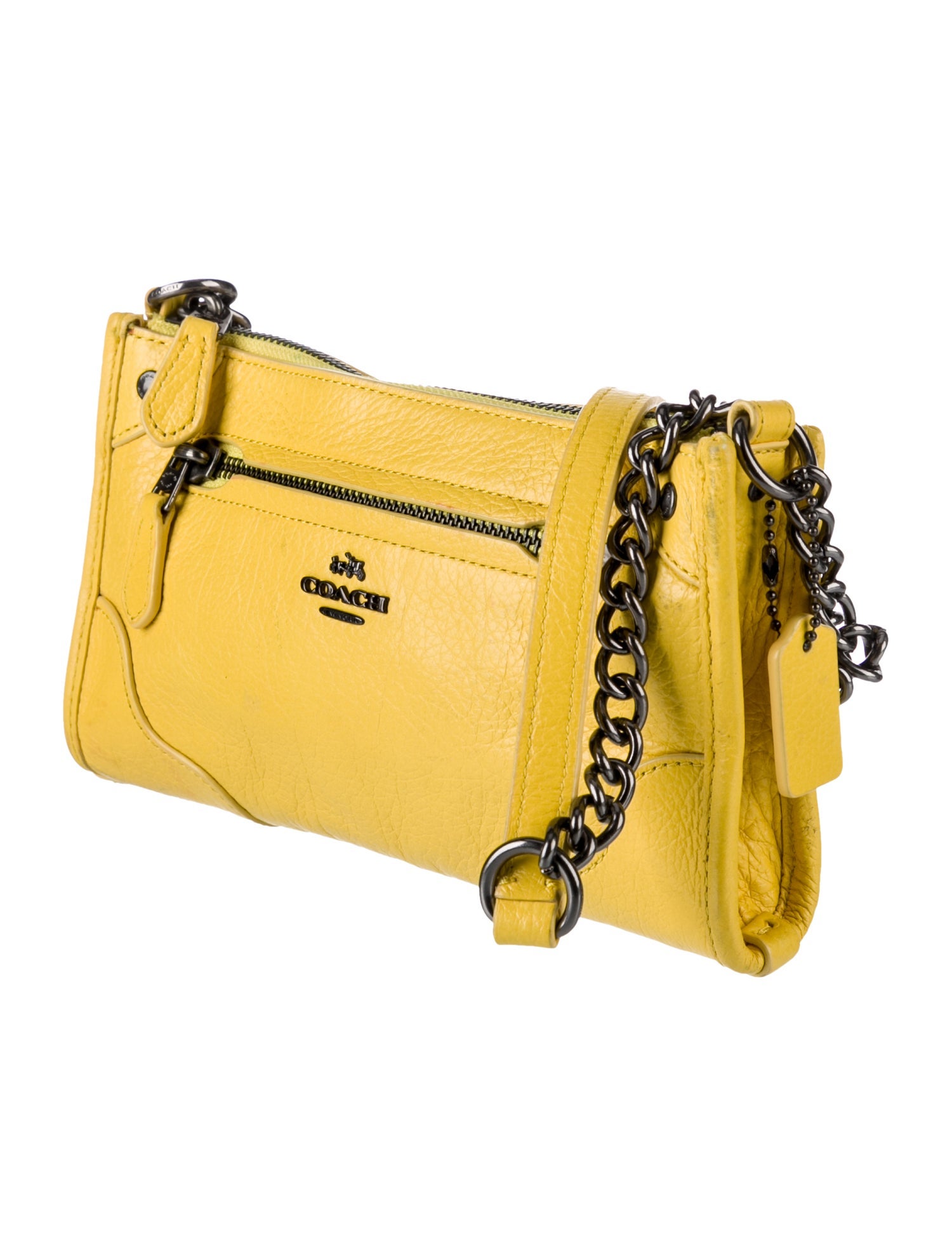 Coach Leather Clutch - Yellow Crossbody Bags, Handbags - CCH57724 | The ...