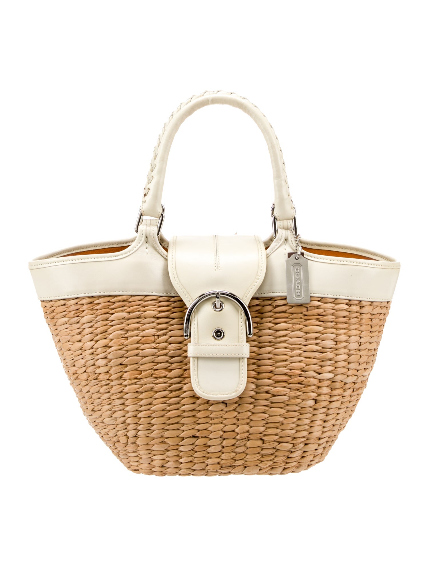 Coach Raffia Top Handle Bag - Neutrals Handle Bags, Handbags - CCH57876 ...