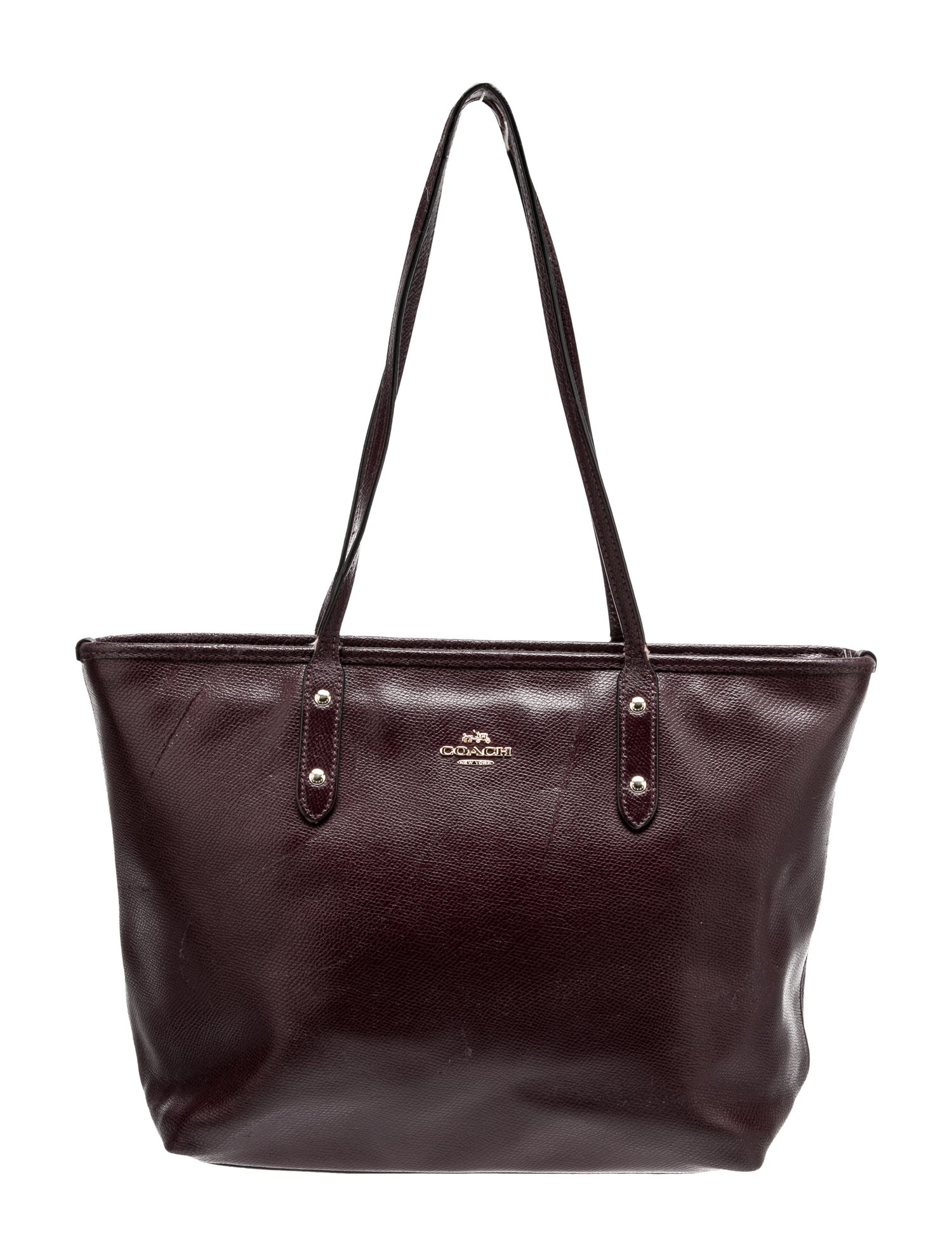 Coach Leather Tote - Burgundy Totes, Handbags - CCH59130 | The RealReal