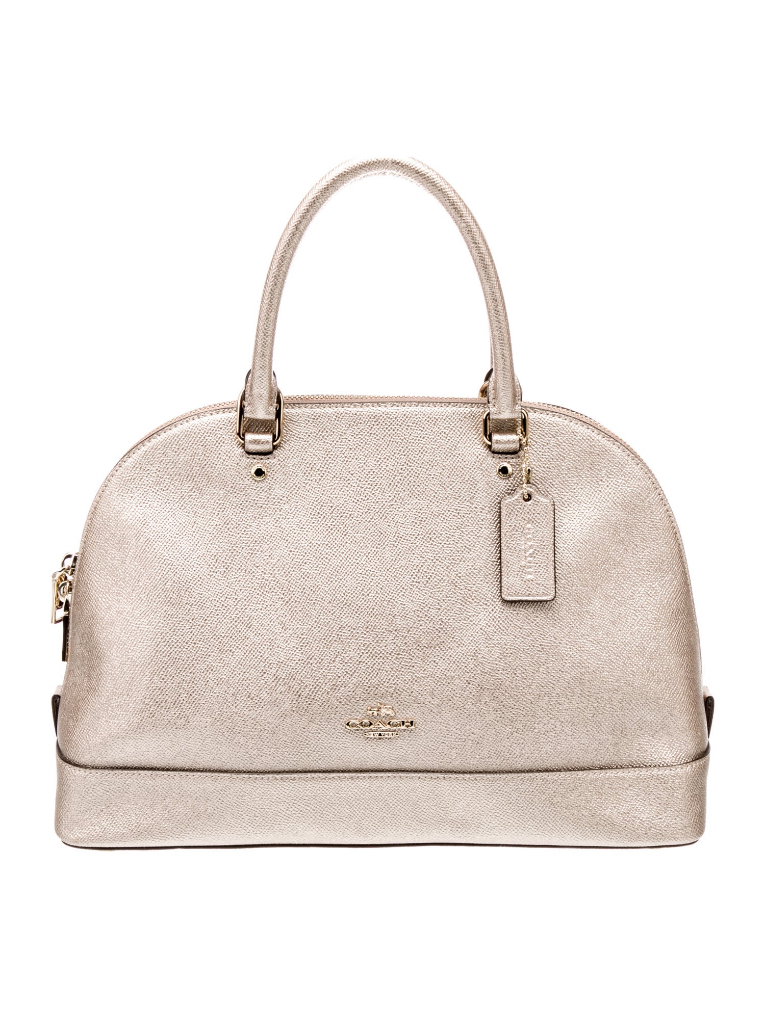 Coach Saffiano Leather Top Handle Bag - Gold Handle Bags, Handbags ...
