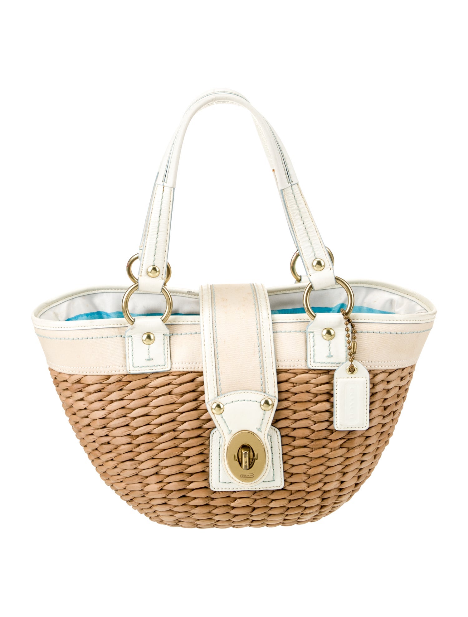 Coach Straw Top Handle Bag - Neutrals Handle Bags, Handbags - CCH60440 ...