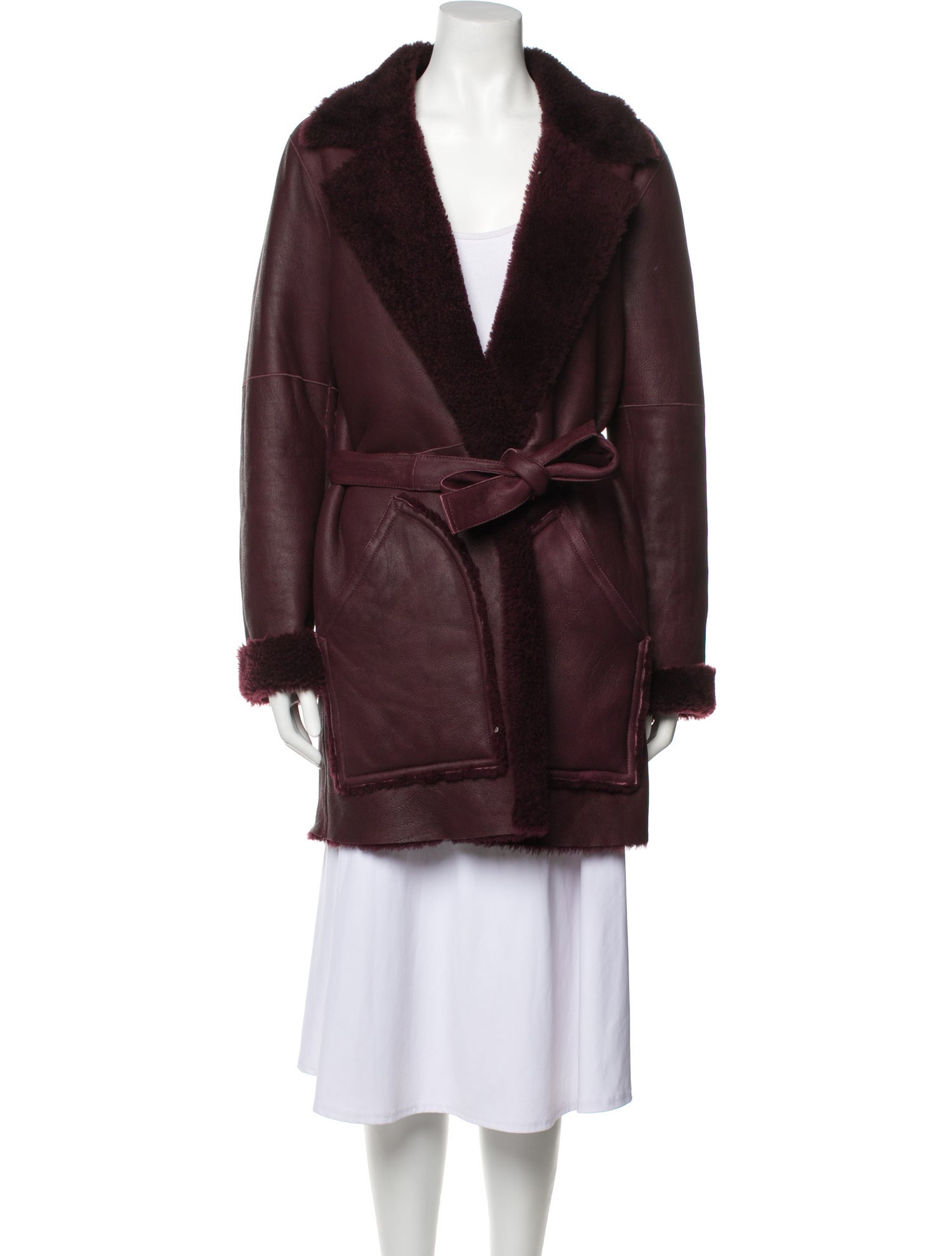 Coach Shearling Fur Coat - Burgundy Coats, Clothing - CCH61081 | The ...