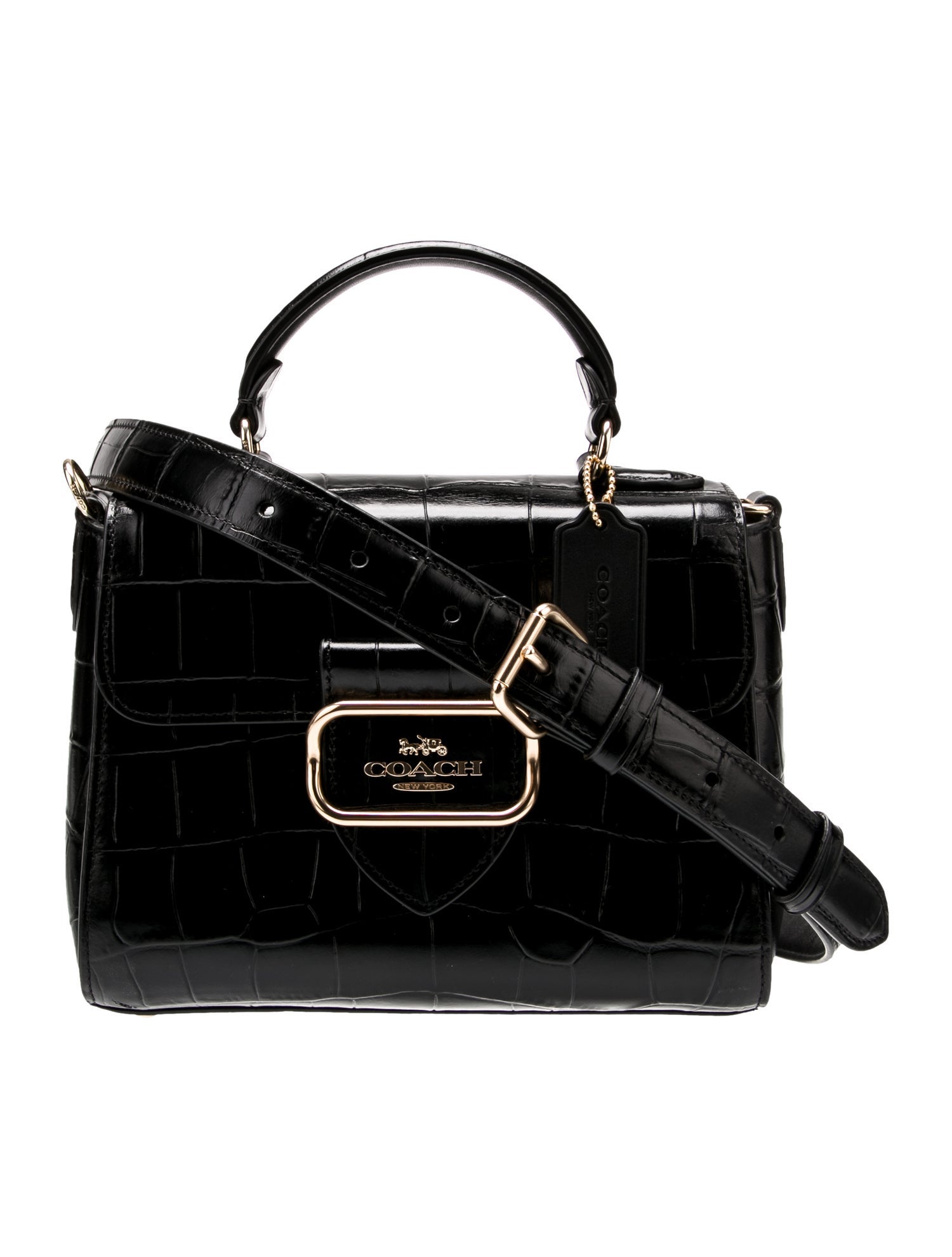 Coach Embossed Leather Crossbody Bag w/ Tags - Black Crossbody Bags ...