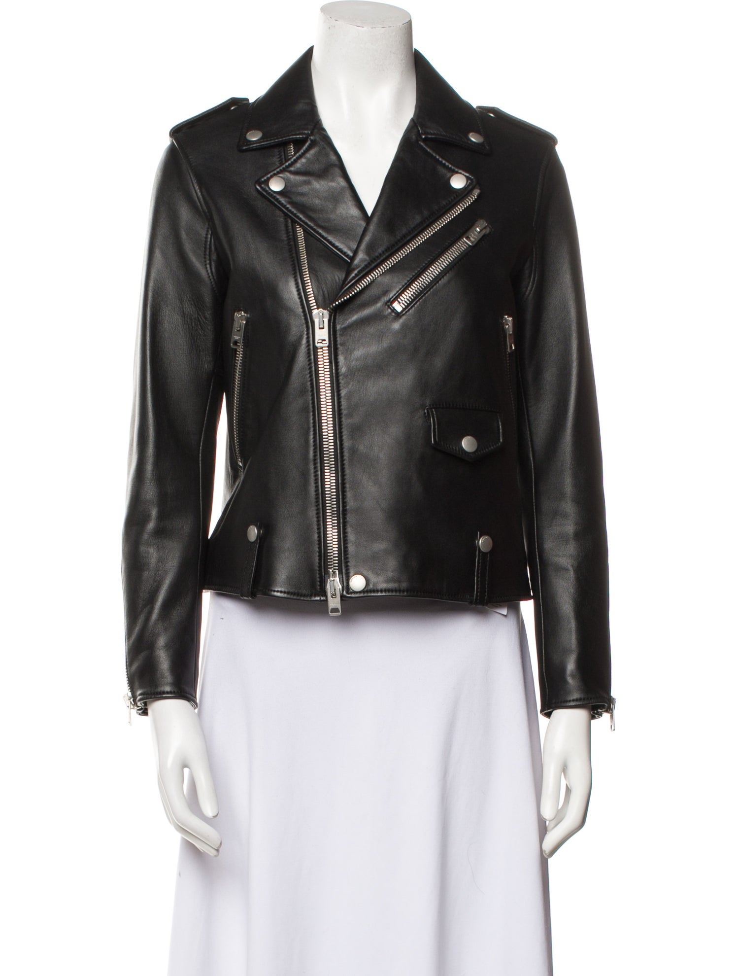 Coach Lamb Leather Biker Jacket - Black Jackets, Clothing - CCH62332 ...