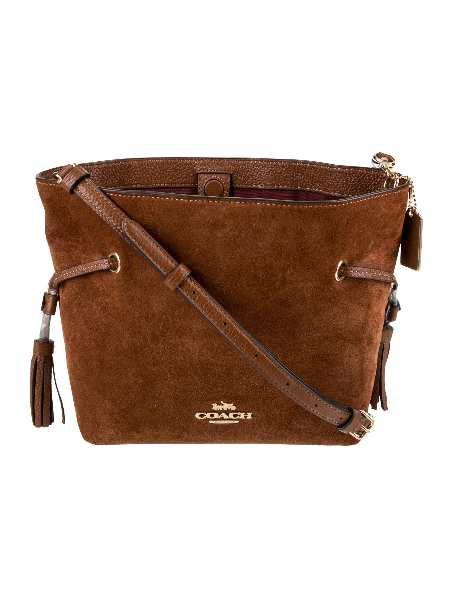 Coach Suede Shoulder Bag - Brown Shoulder Bags, Handbags - CCH69885 ...