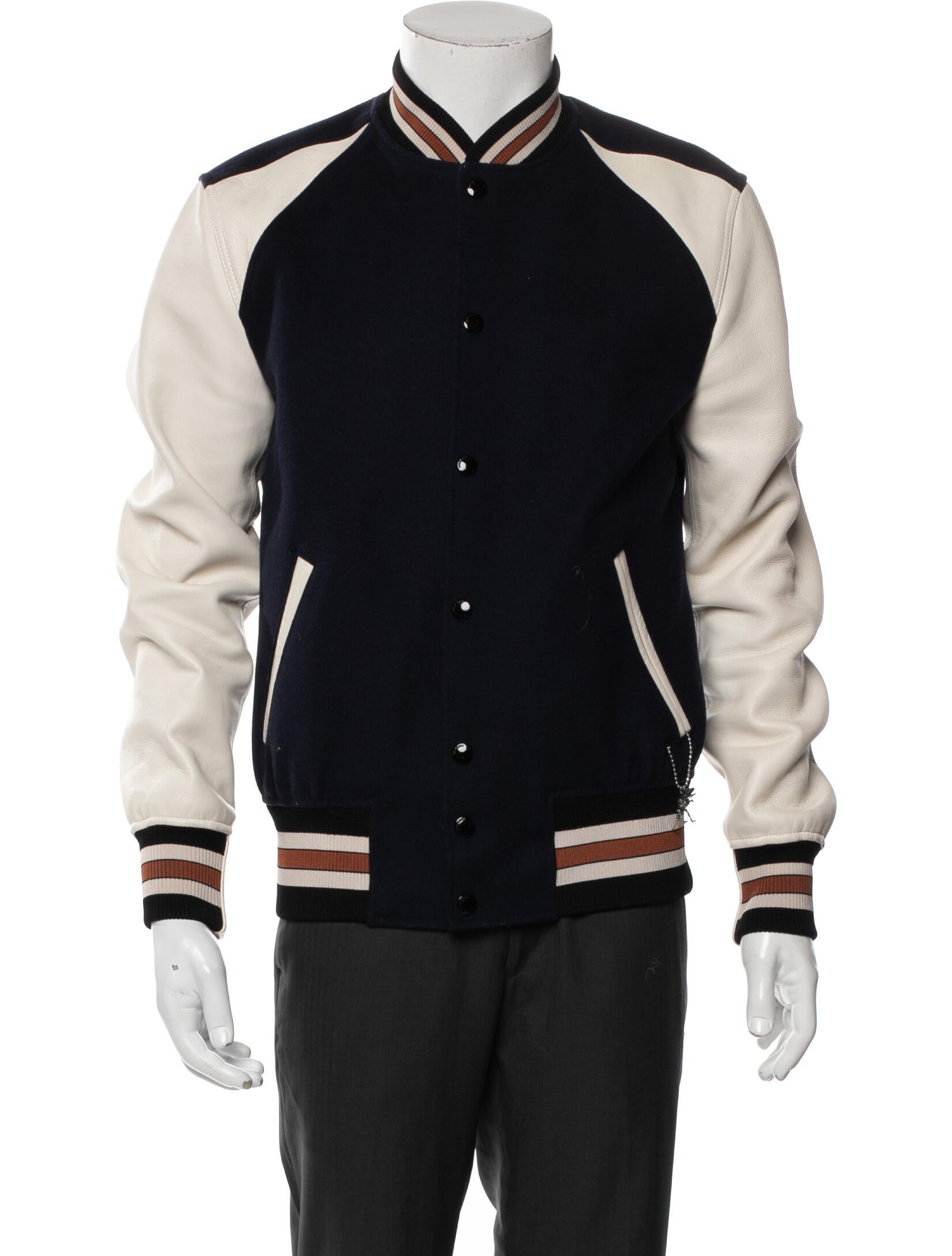 Coach Wool Striped Varsity Jacket - Blue Outerwear, Clothing - CCH69985 | The RealReal