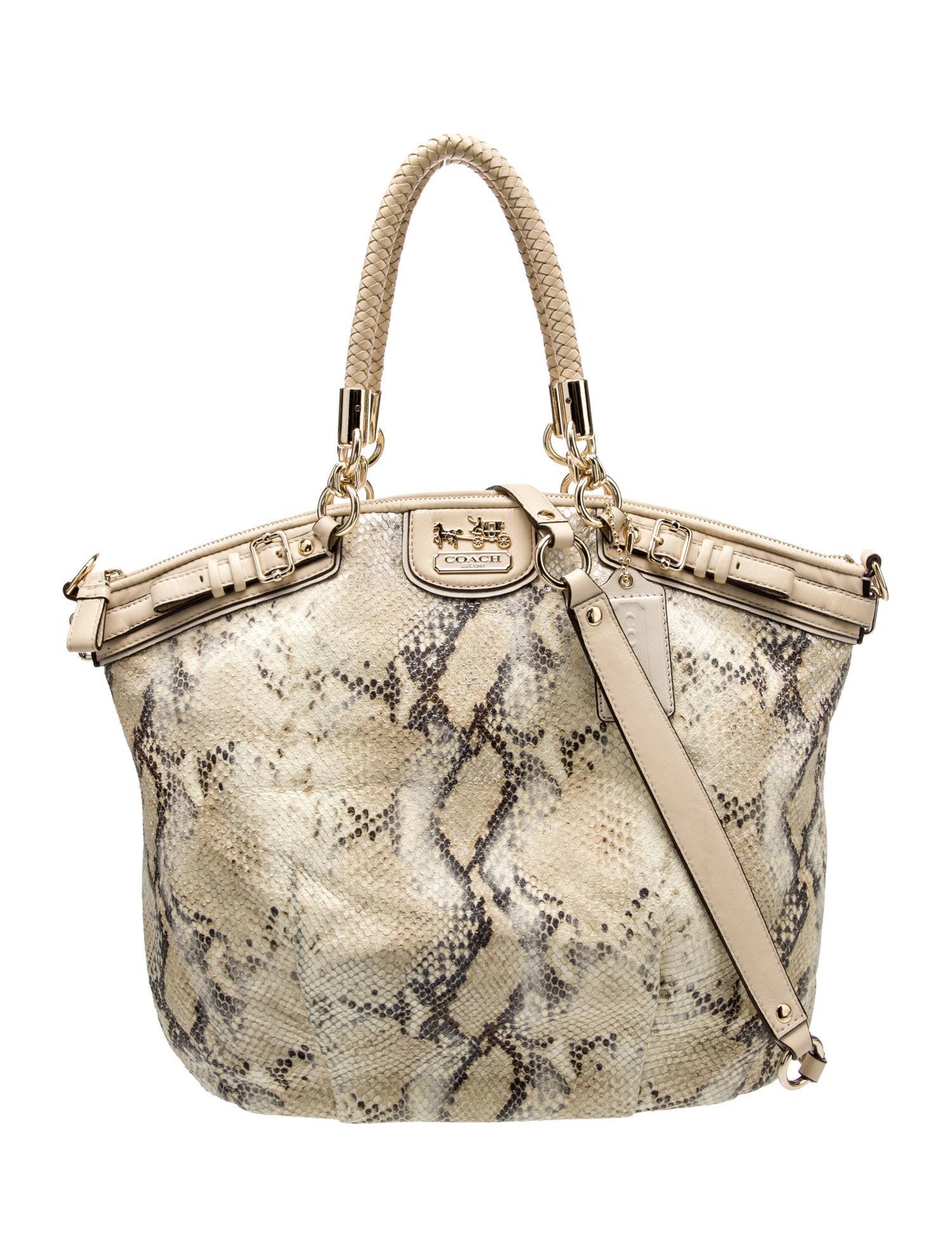 Coach Snakeskin Top Handle Bag - Metallic Handle Bags, Handbags ...