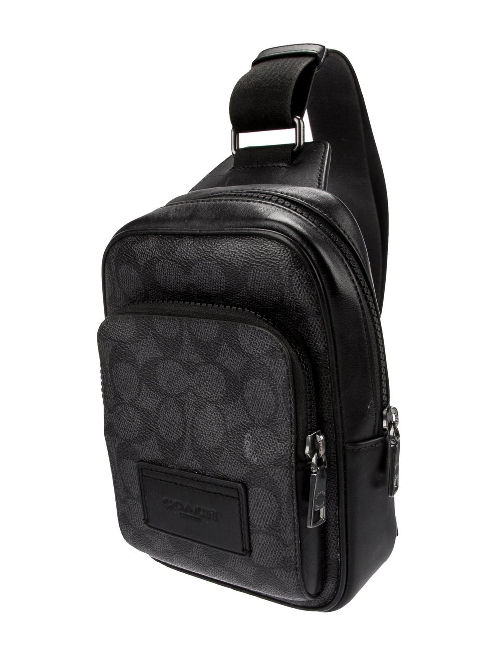 Coach Backpack Black Tonal Hardware Leather Trim Flat… - Gem