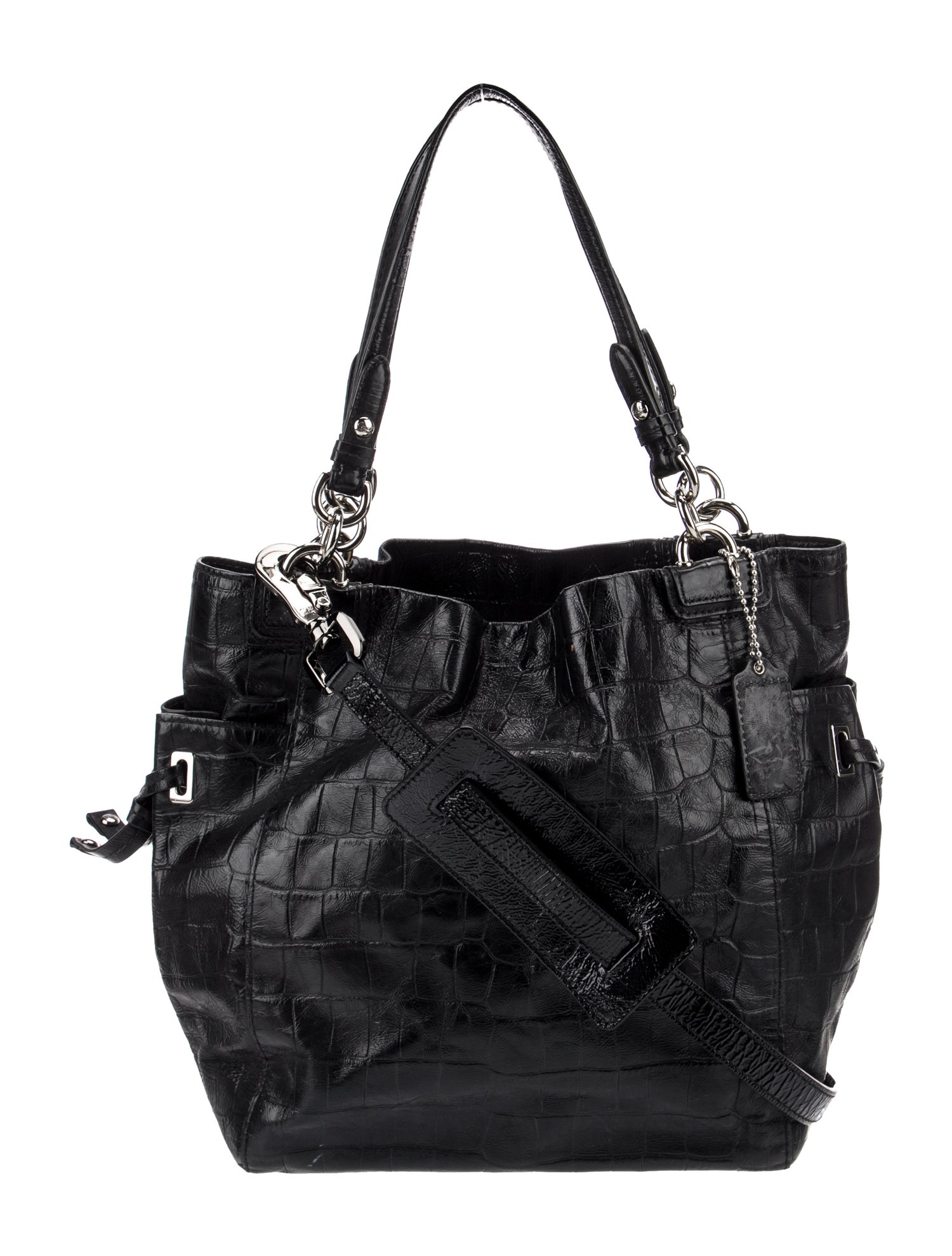 Coach Alligator Louis Vuitton Antheia Lillia - Black Handle Bags ...