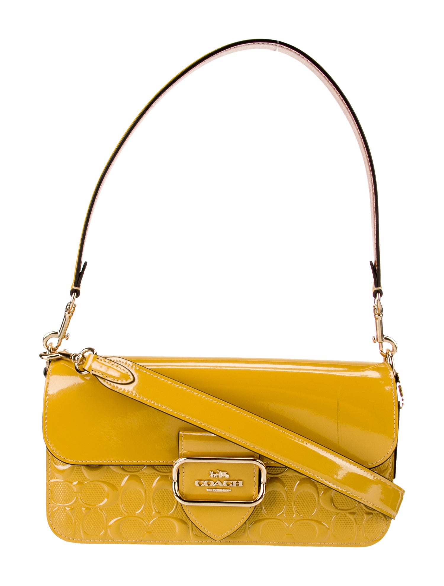 Coach Patent Leather Shoulder Bag - Yellow Shoulder Bags, Handbags ...