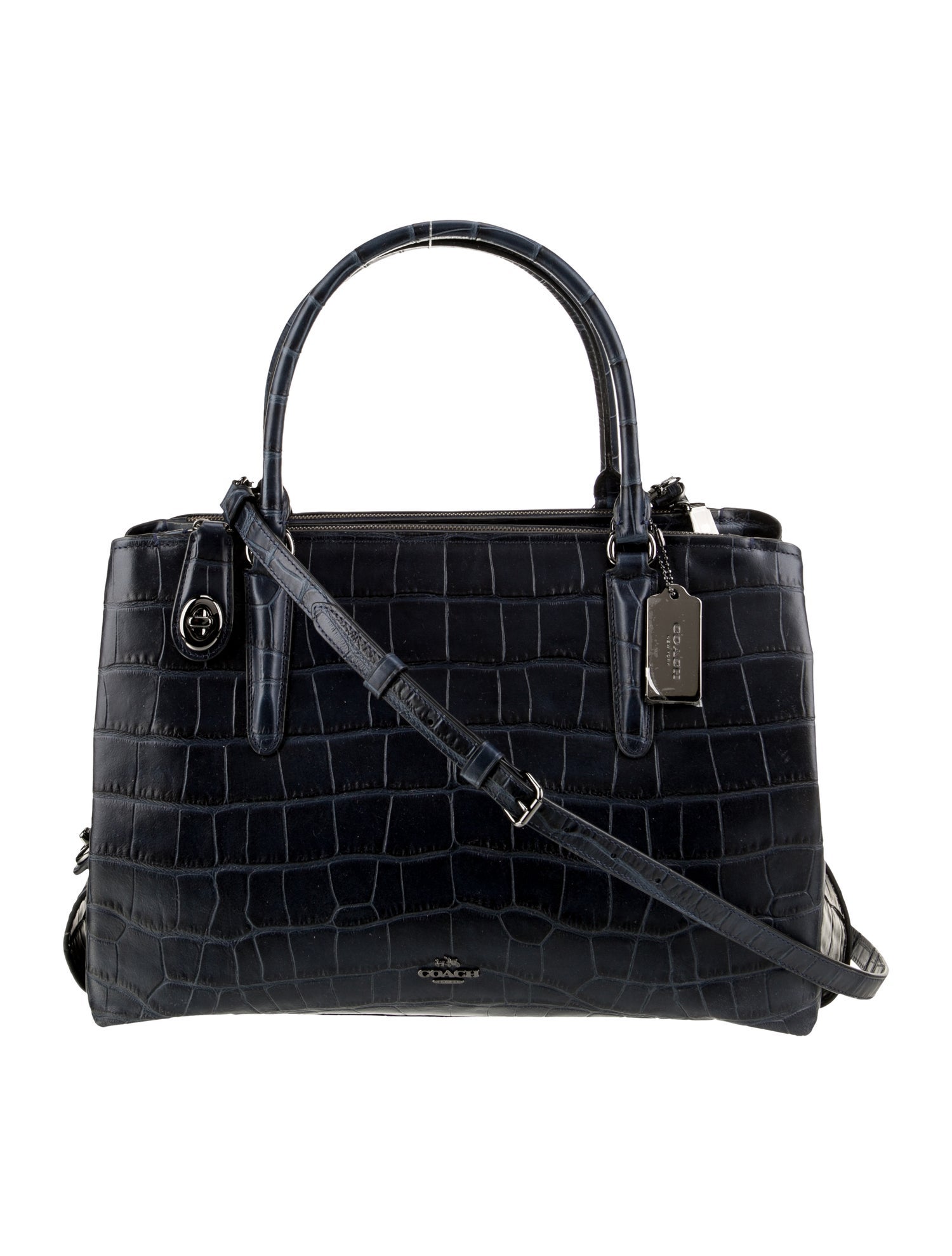 Coach Embossed Leather Shoulder Bag - Blue Totes, Handbags - CCH76518 ...