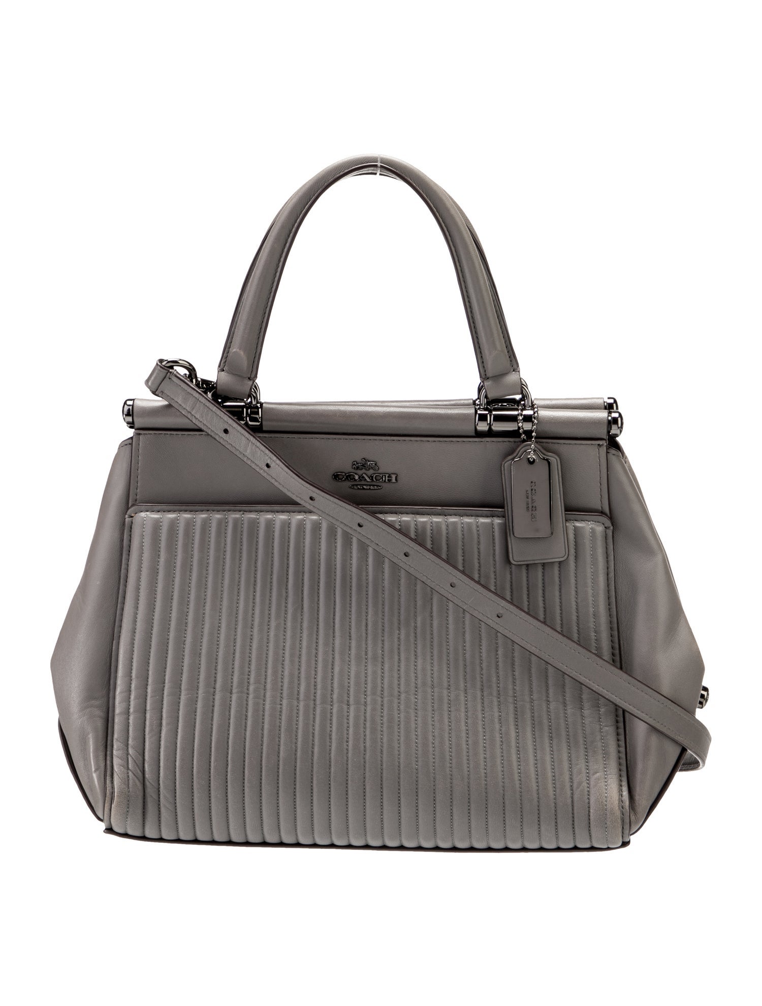 Coach Leather Top Handle Bag - Grey Handle Bags, Handbags - CCH78028 ...
