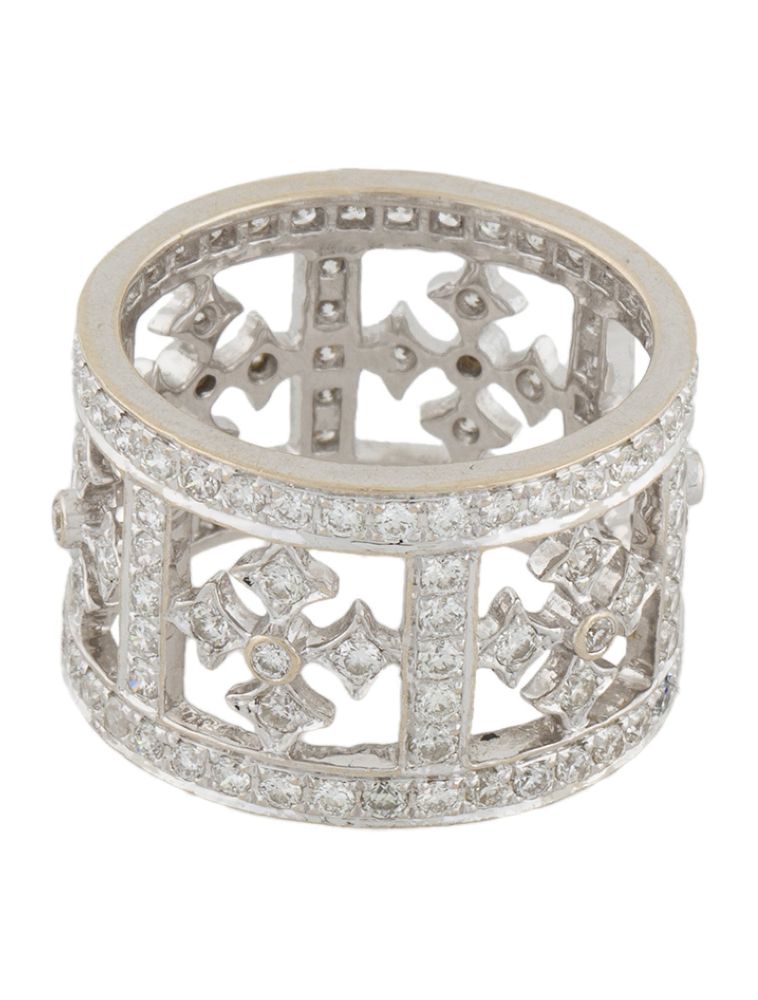 Chad Allison 18K Diamond Filigree Band Ring - 18K White Gold Band ...