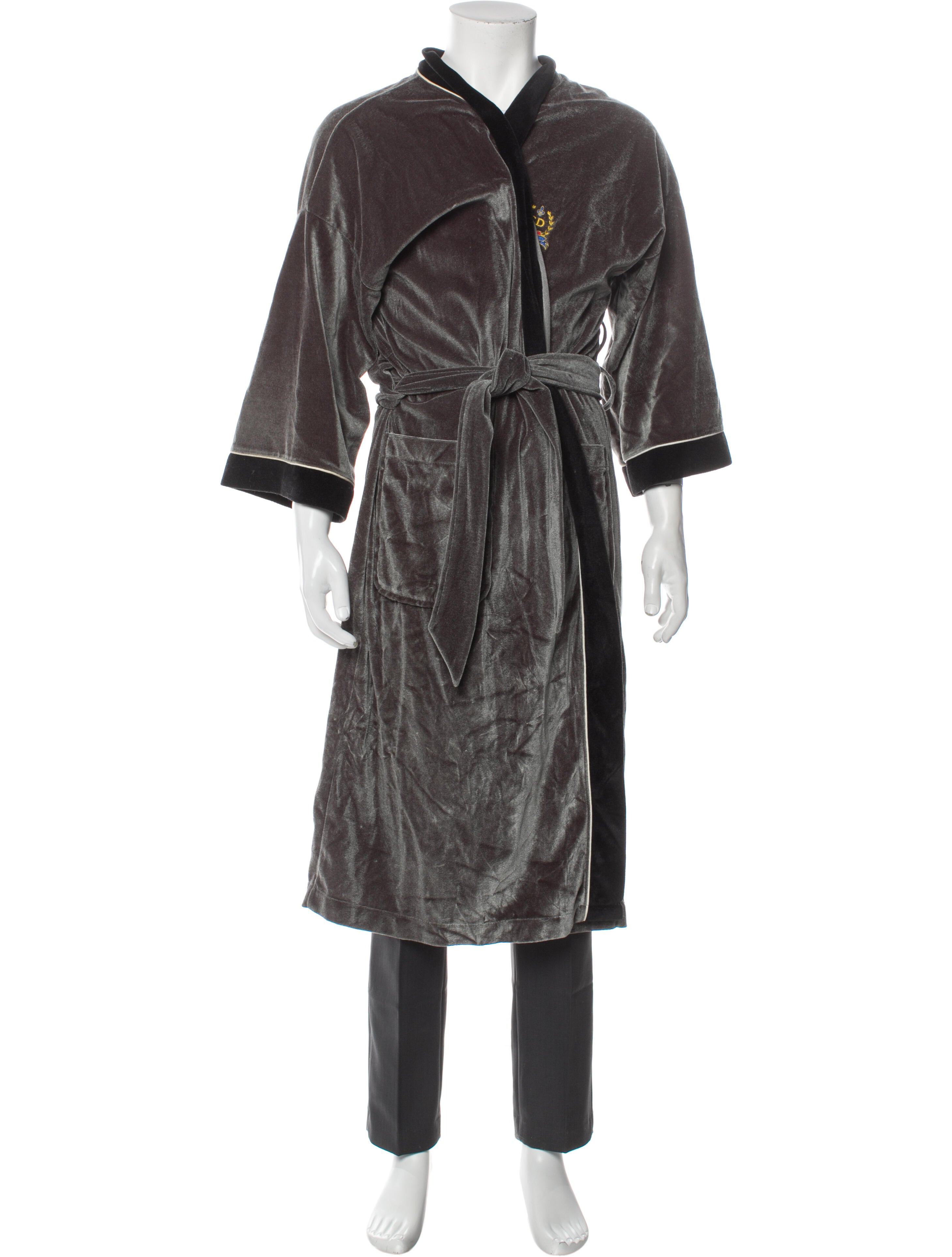 Christian Dior Monsieur Colorblock Pattern Robe - Grey Lounge ...