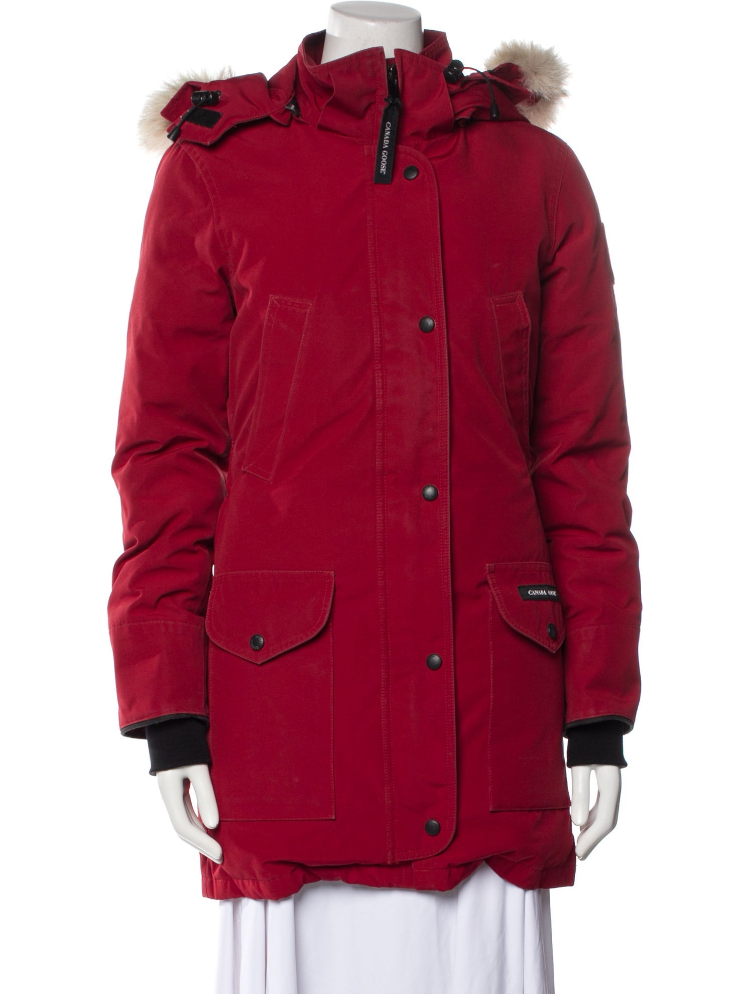 Canada Goose Colorblock Pattern Down Coat - Red Coats, Clothing ...