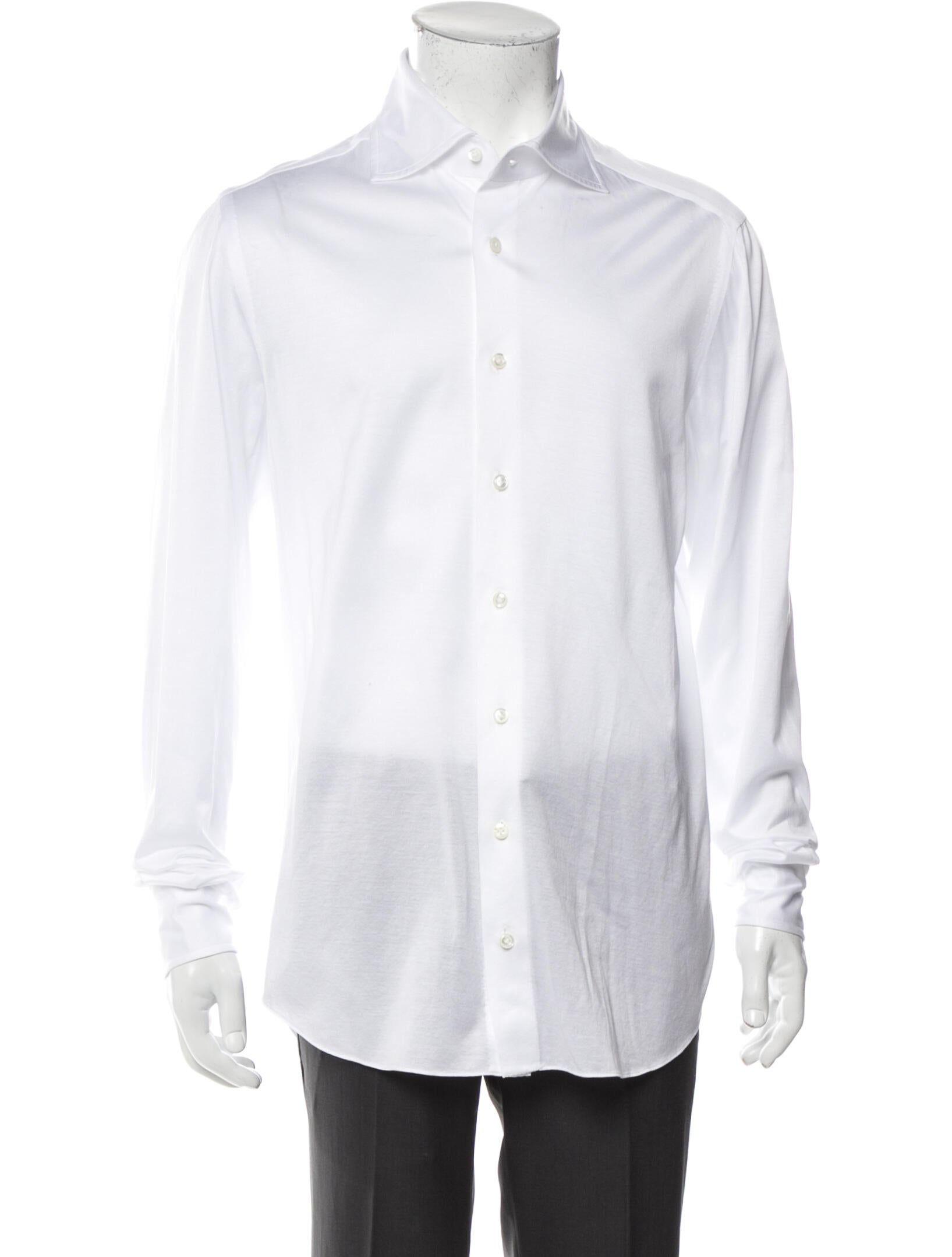 Cesare Attolini Long Sleeve Dress Shirt - White Dress Shirts, Clothing ...