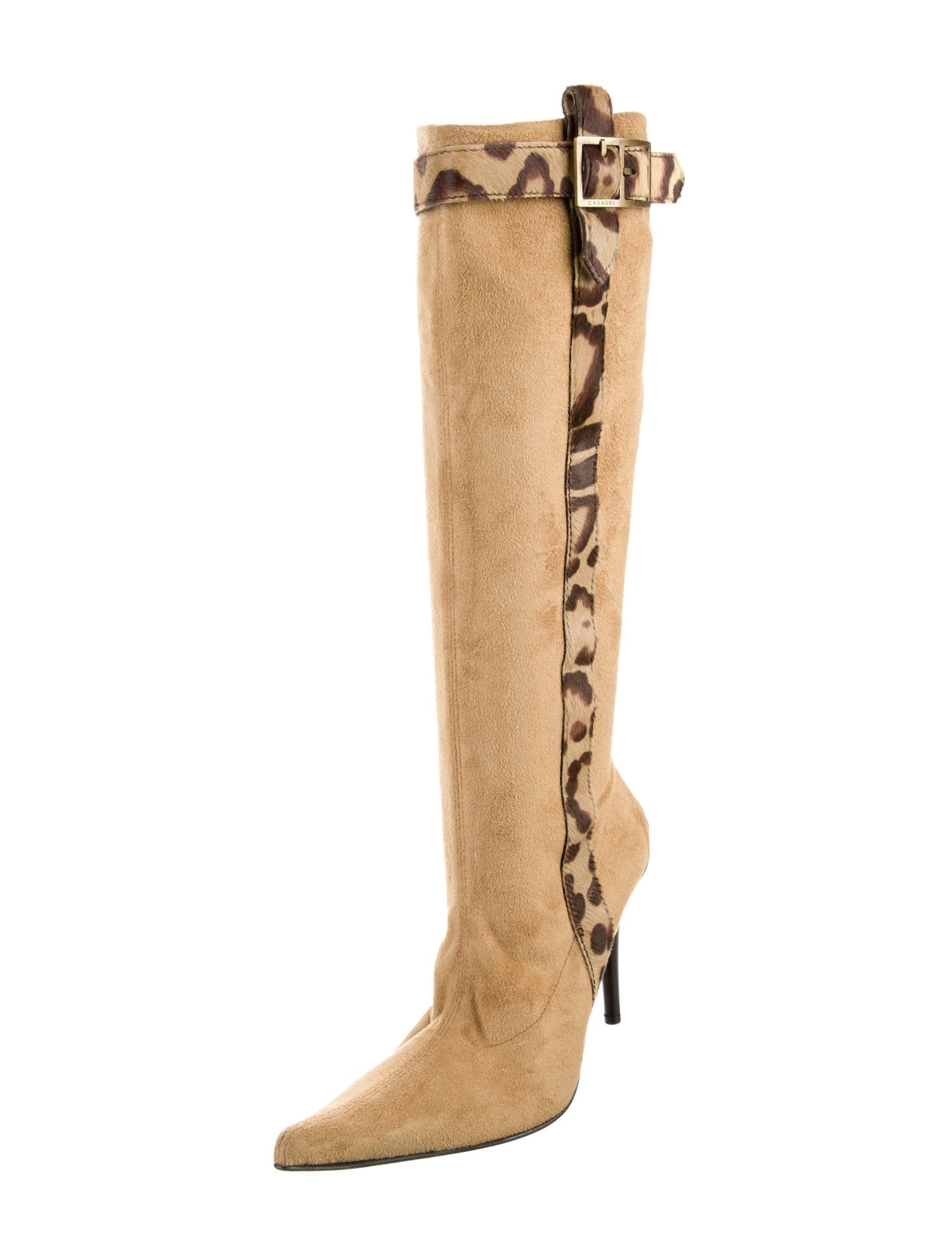 Casadei Suede Animal Print Boots - Neutrals Boots, Shoes - CEI38922 ...