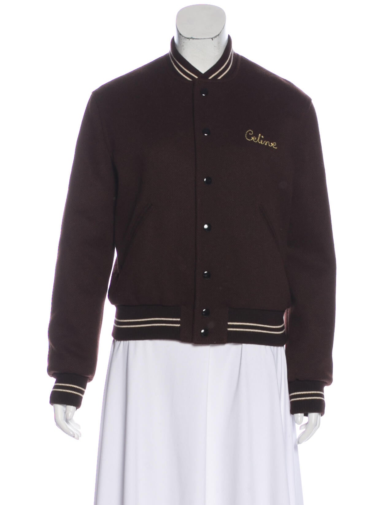 Celine 2019 Embroidered Teddy Jacket w/ Tags - Brown Jackets, Clothing ...