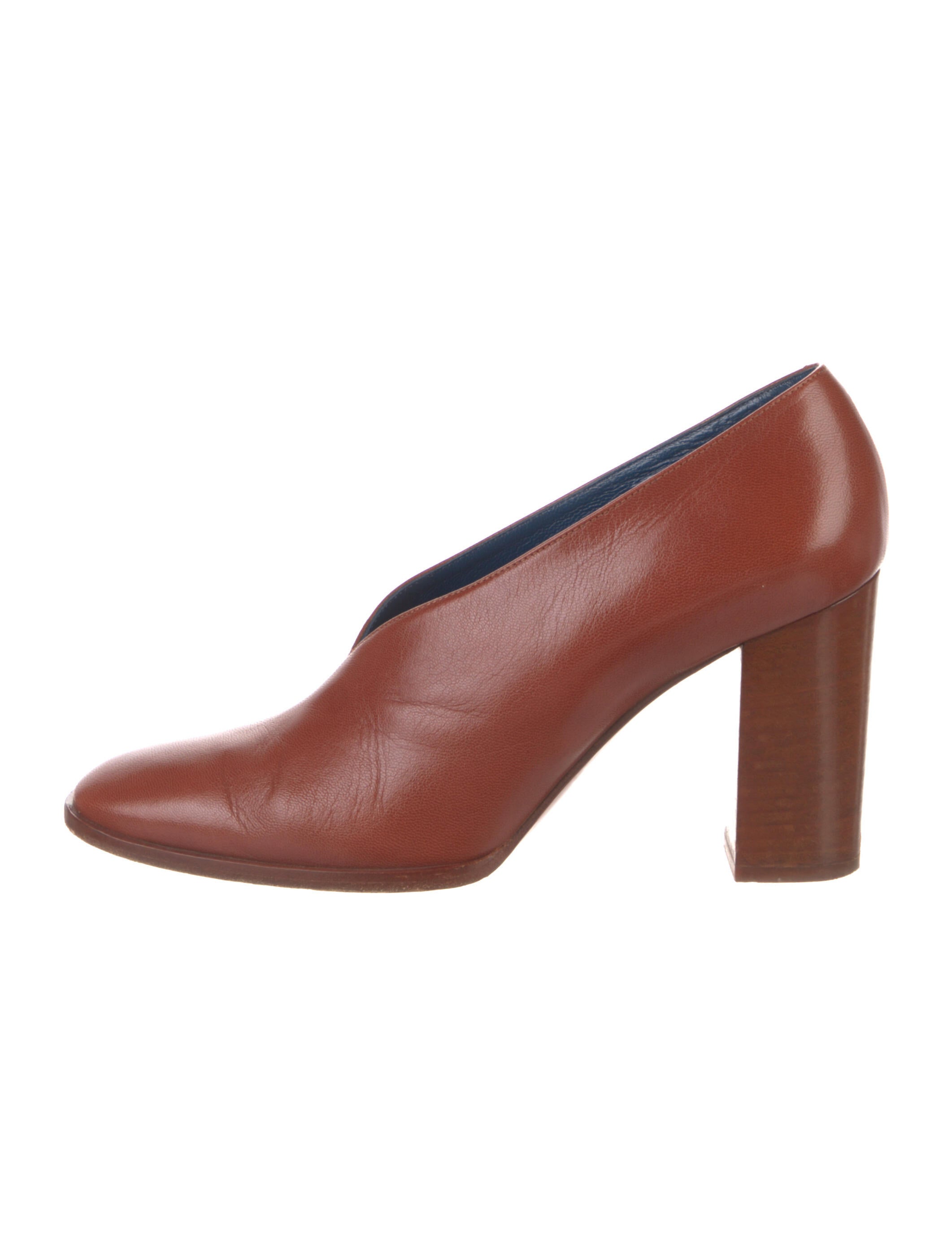 Celine Céline Leather Peep-Toe Pumps - Brown Pumps, Shoes - CEL39112 ...